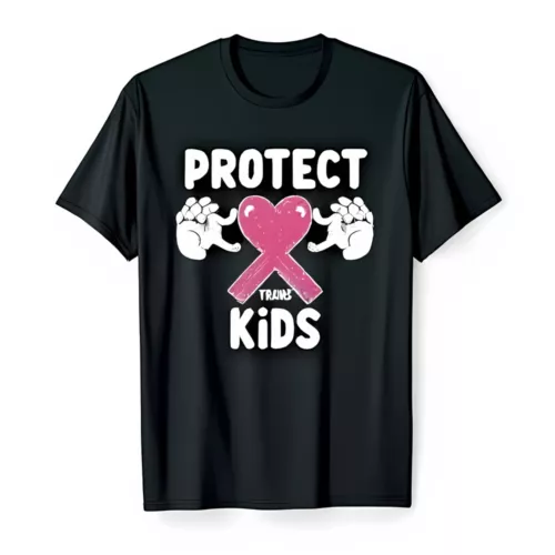 Trans Black T-Shirt with Heart & Ribbon Design Relaxed Fit - Walmart.com