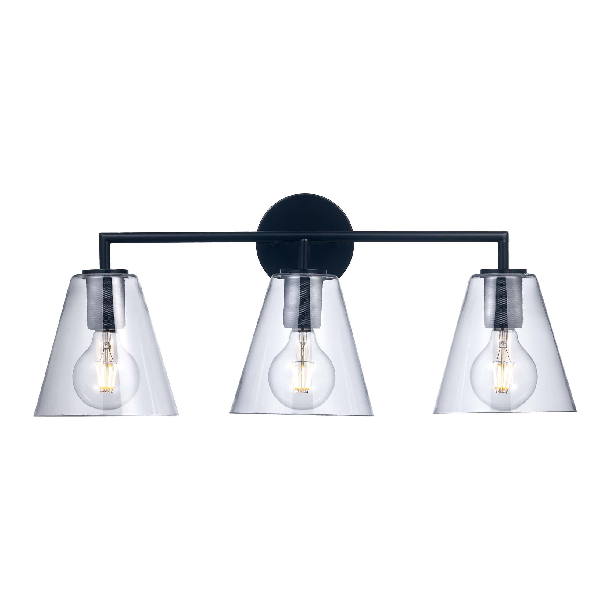 Trans Globe Lighting 22243 Terrance 3 Light 25" Wide Bathroom Vanity Light - Black - Walmart.com