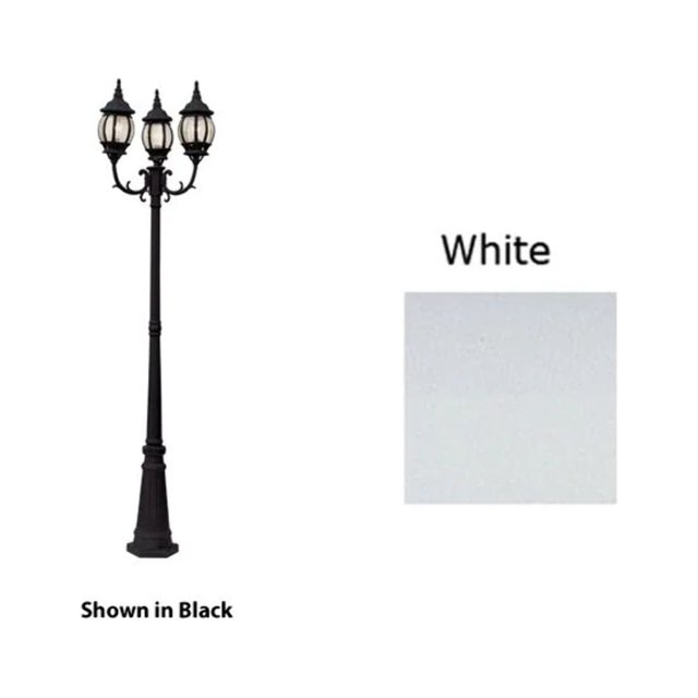 Three Light White Clear Beveled, Hexagon Glass Post Light - Walmart ...