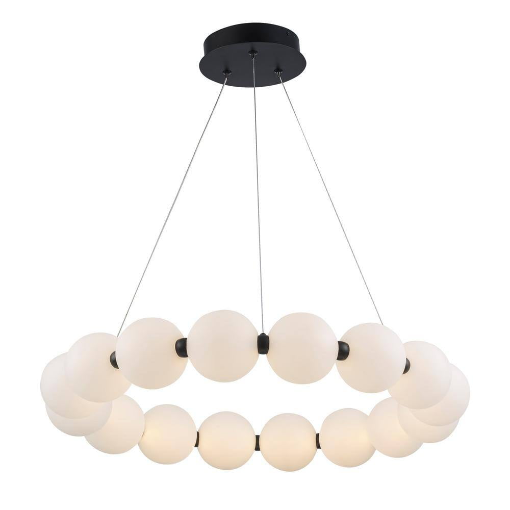 Trans Globe Ellington 25.5 in. Dimmable Integrated LED Black Chandelier ...