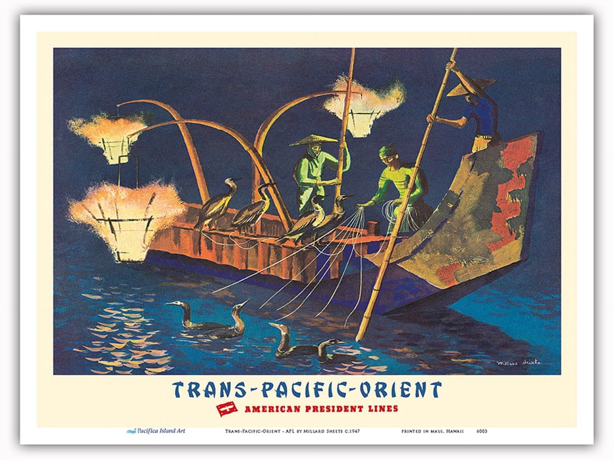 Trans-Pacific-Orient Cormorant Fishing - American President Lines ...
