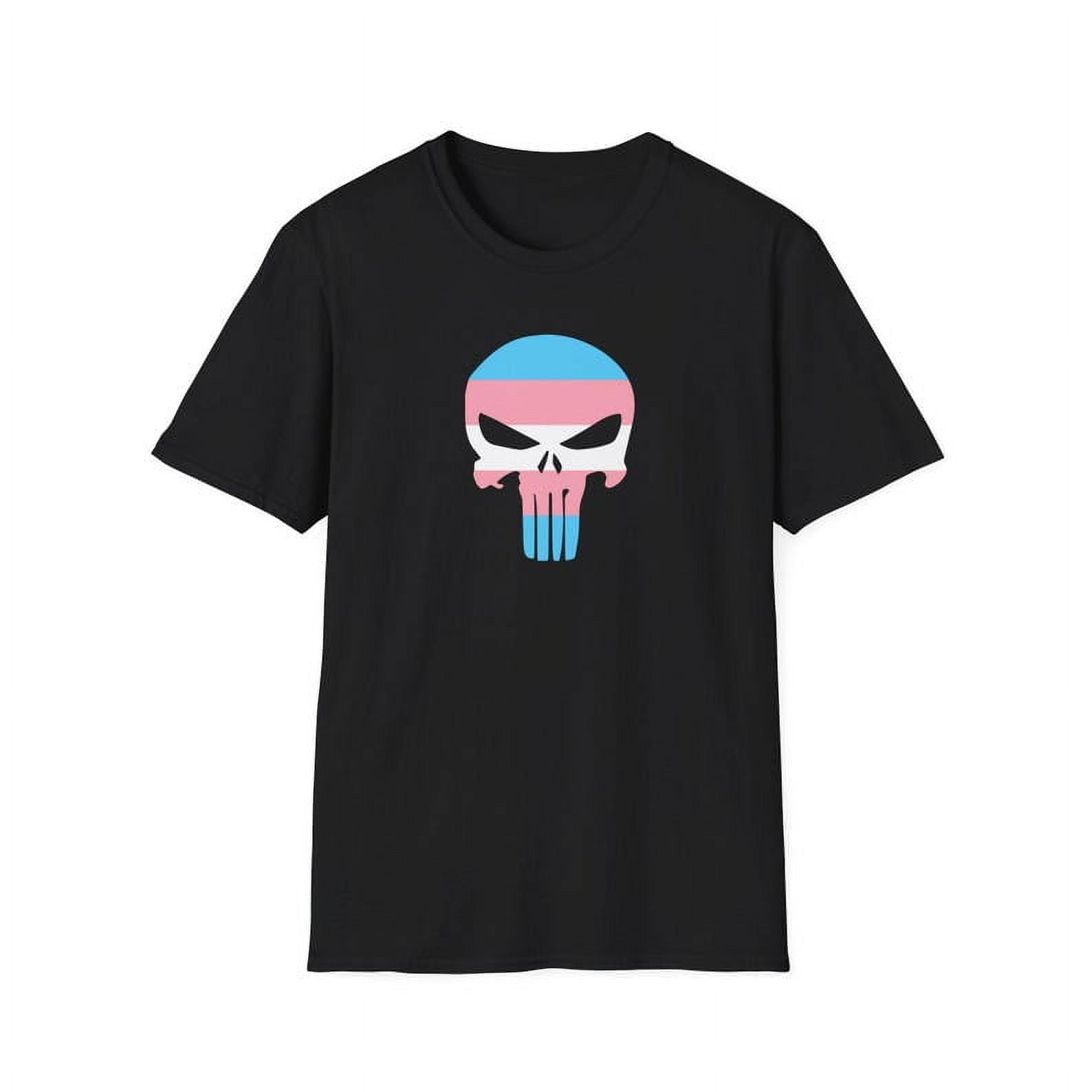 Trans Pride Flag Punisher Skull T-Shirt - Unisex Transgender Pride Tee ...