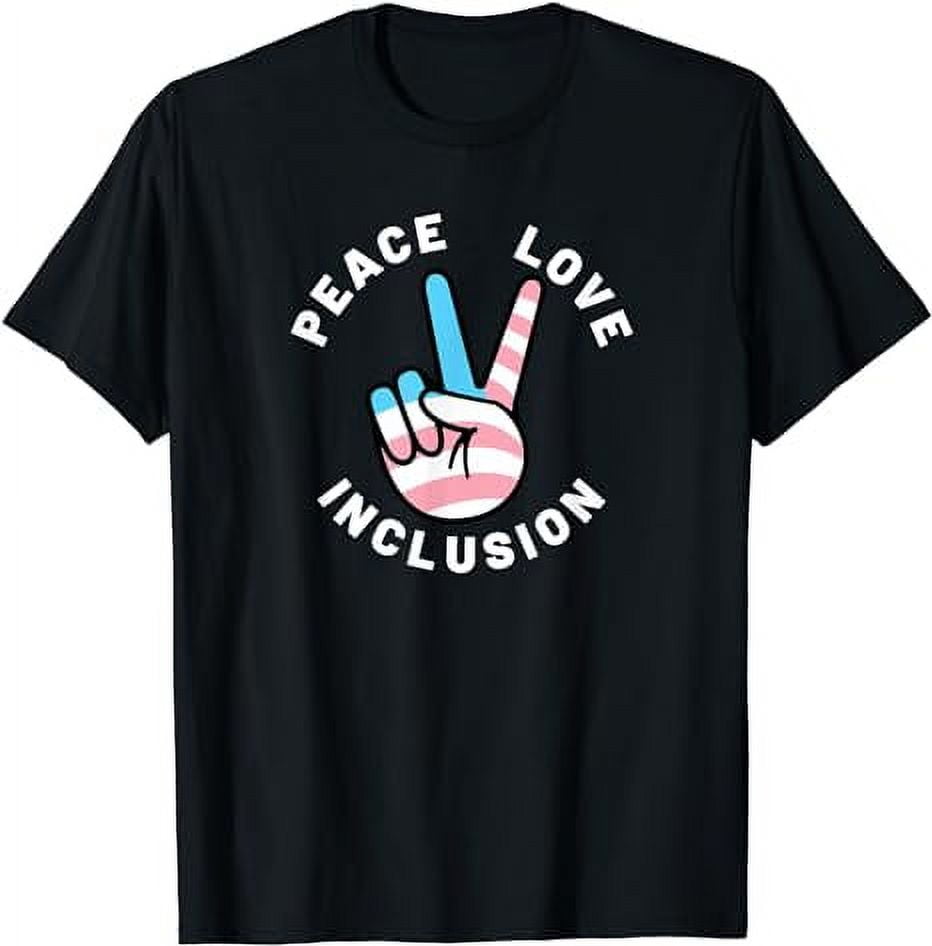 Trans Pride LGBTQIA Peace Love Inclusion T-Shirt - Walmart.com