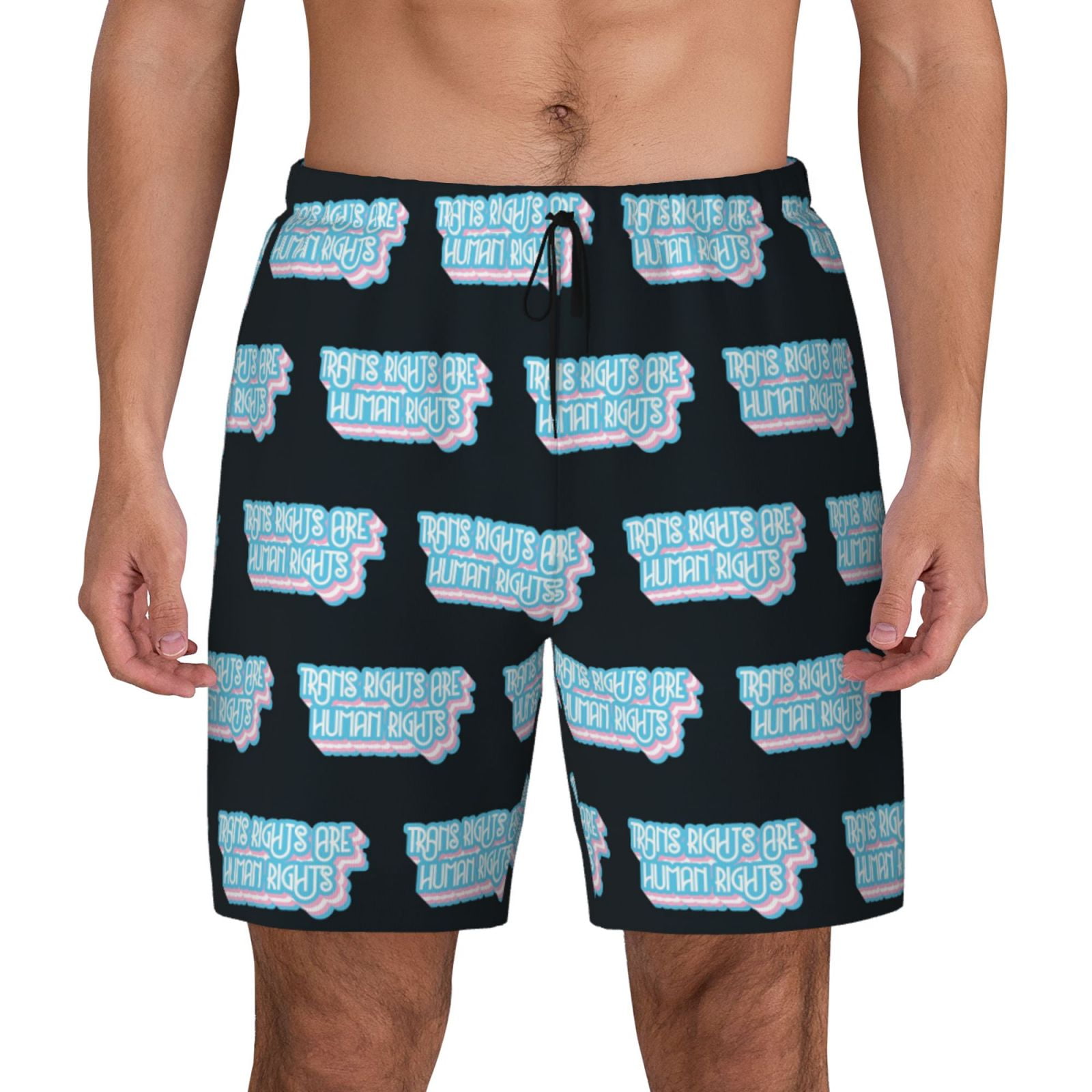 Trans Pride Trans Rights Are Human Rights Mens Swim Trunks With ...