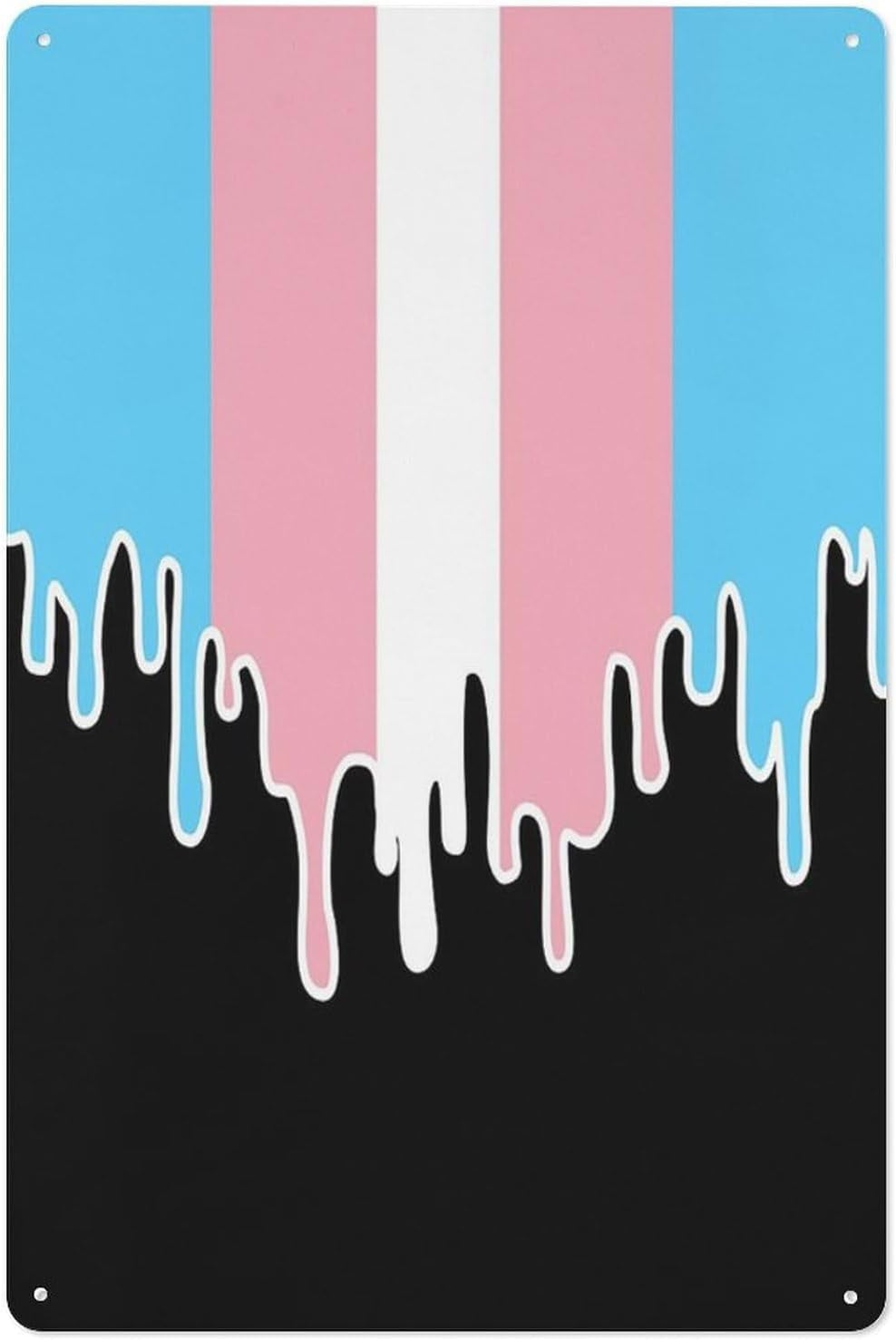 Trans Proud Color Melting Flag LGBT Funny Vintage Metal Tin Sign ...