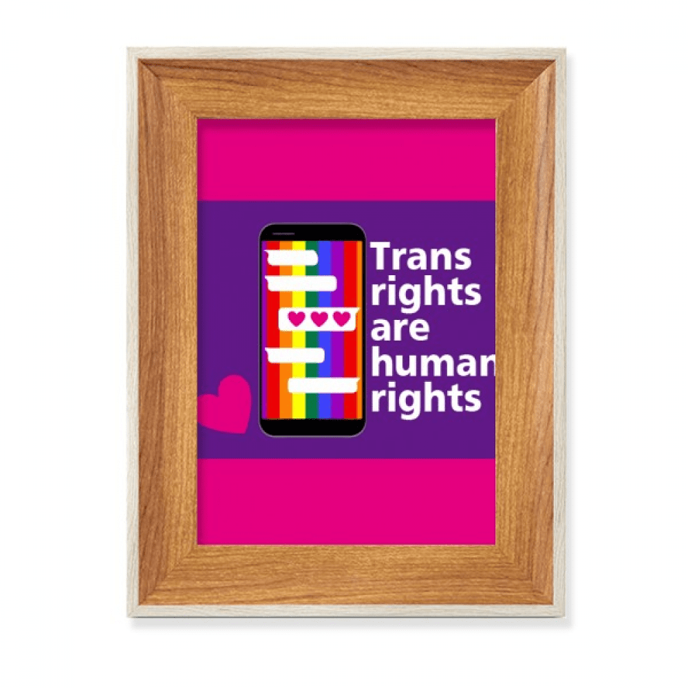 Trans Rights Are Human Rights Desktop Wooden Photo Frame Display ...