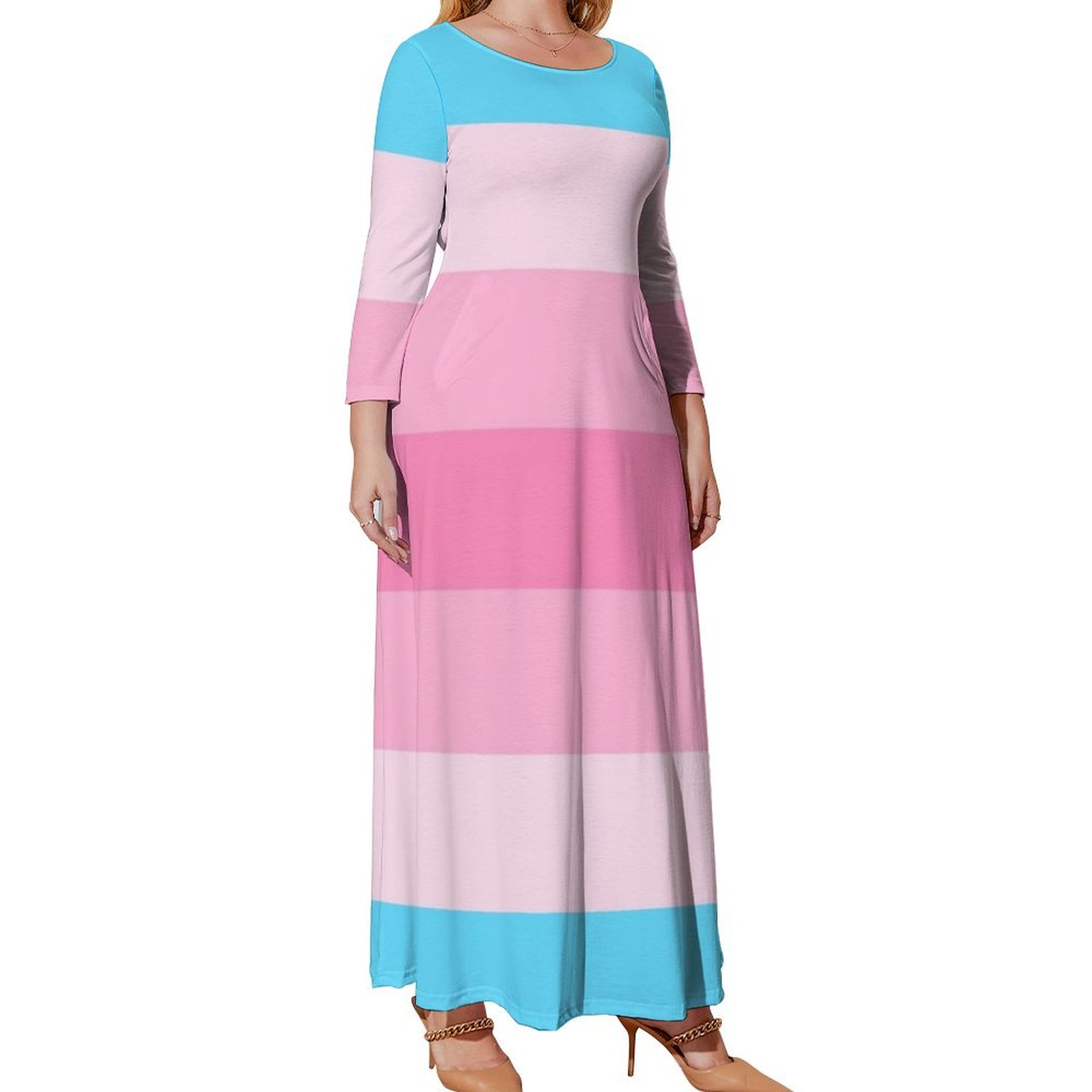 Trans Woman Pride Flag Long Sleeved Dress Long dress woman Female dress ...