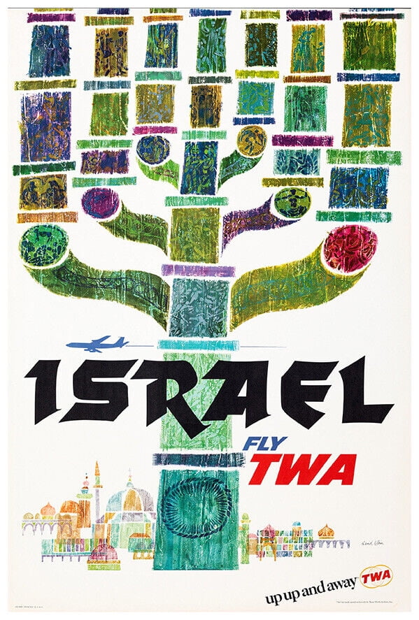 Trans World Airlines - Fly TWA - Israel - 1950s - Vintage Travel Poster ...