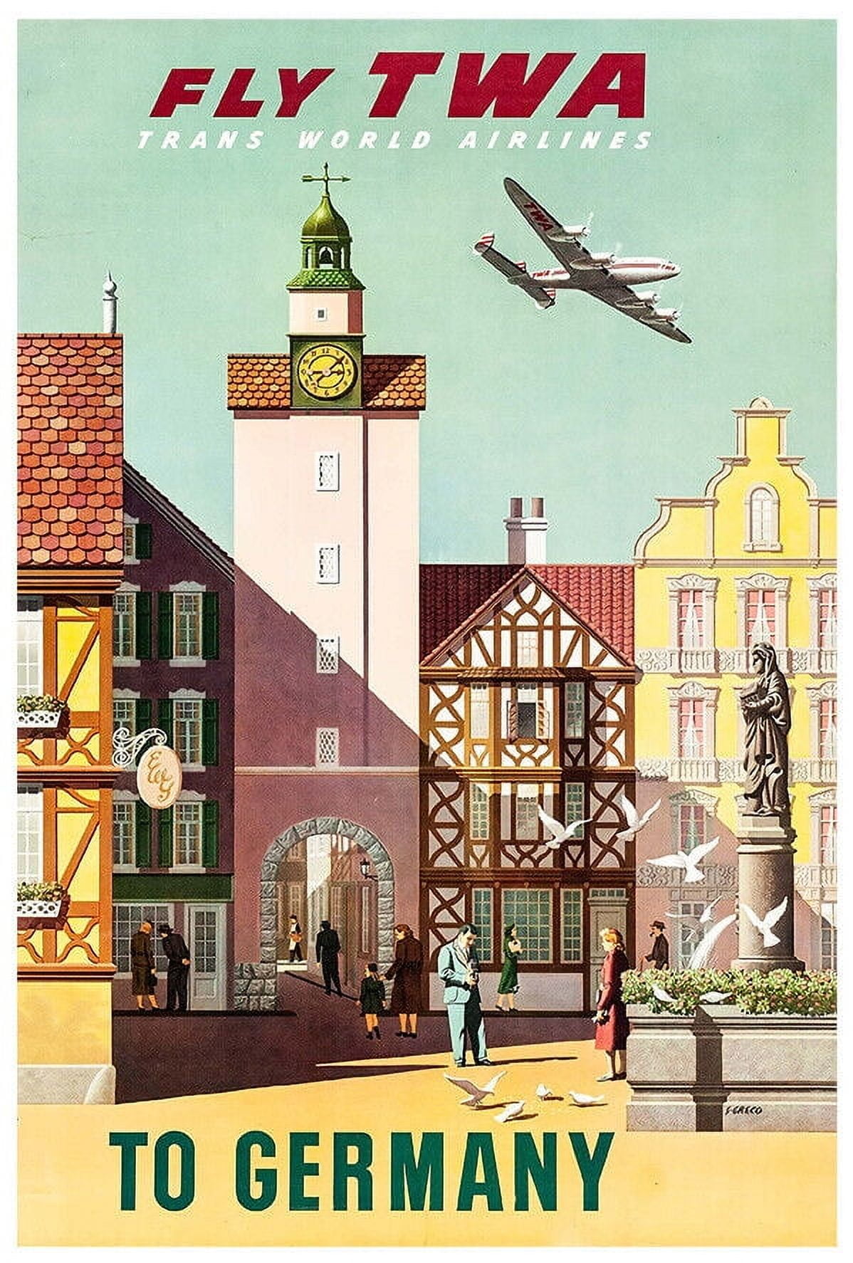 Trans World Airlines - TWA - Fly Germany - 1950s - Vintage Travel ...
