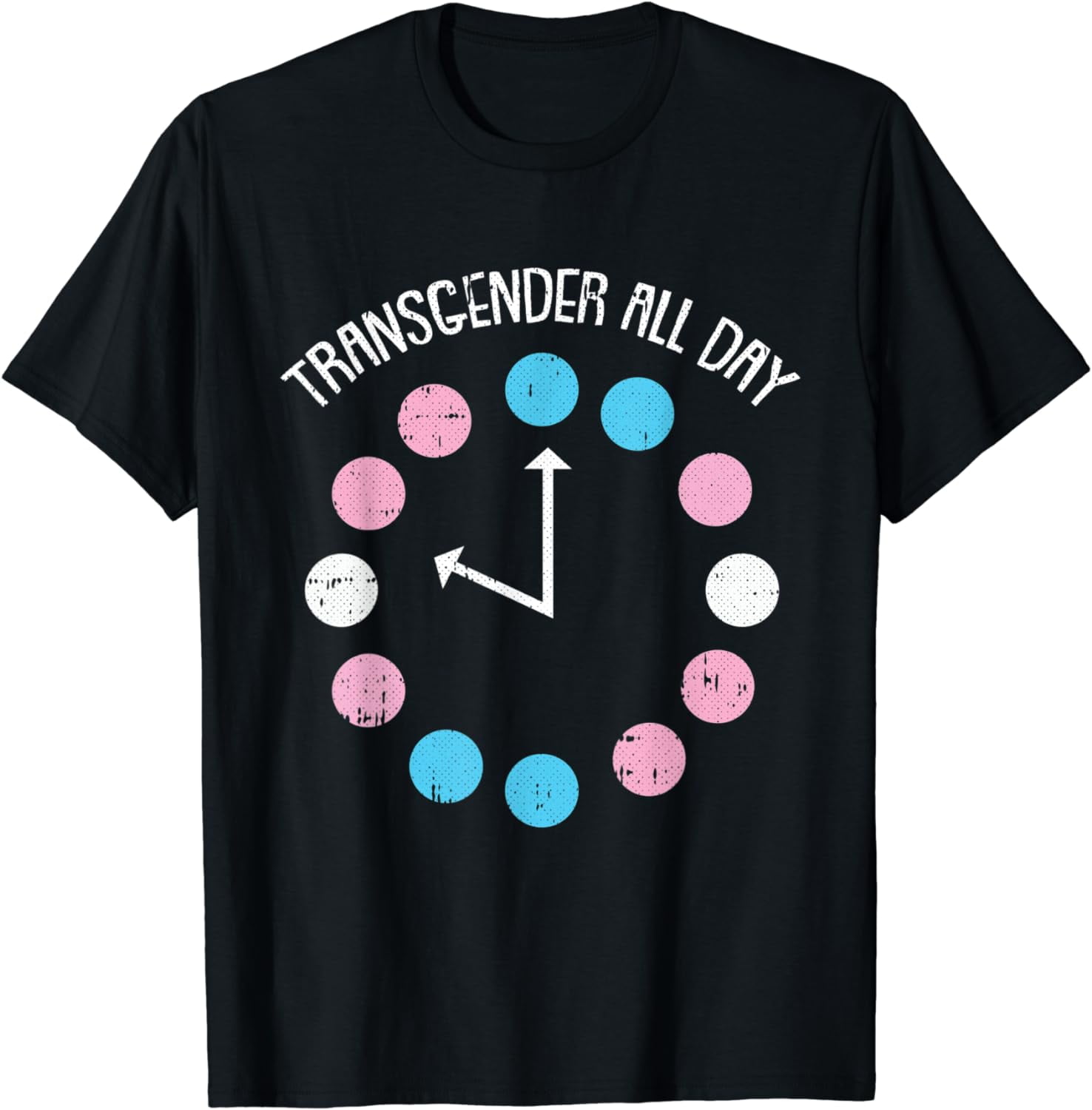 Trans-gender All Day LGBT-Q Pride Funny Clock Proud Ally T-Shirt ...