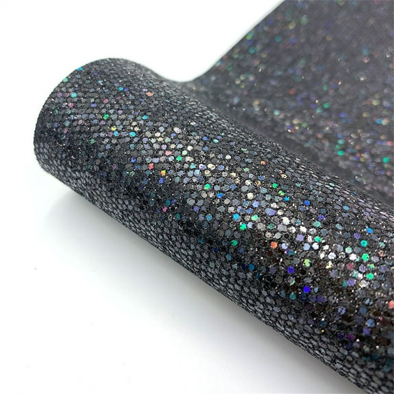 TransWonder Black Glitter HTV Glitter Heat Transfer Vinyl 12inx5ft ...