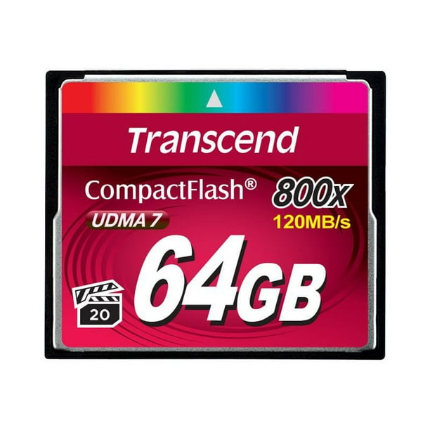 Transcend - Flash memory card - 64 GB - 800x - CompactFlash - Walmart ...