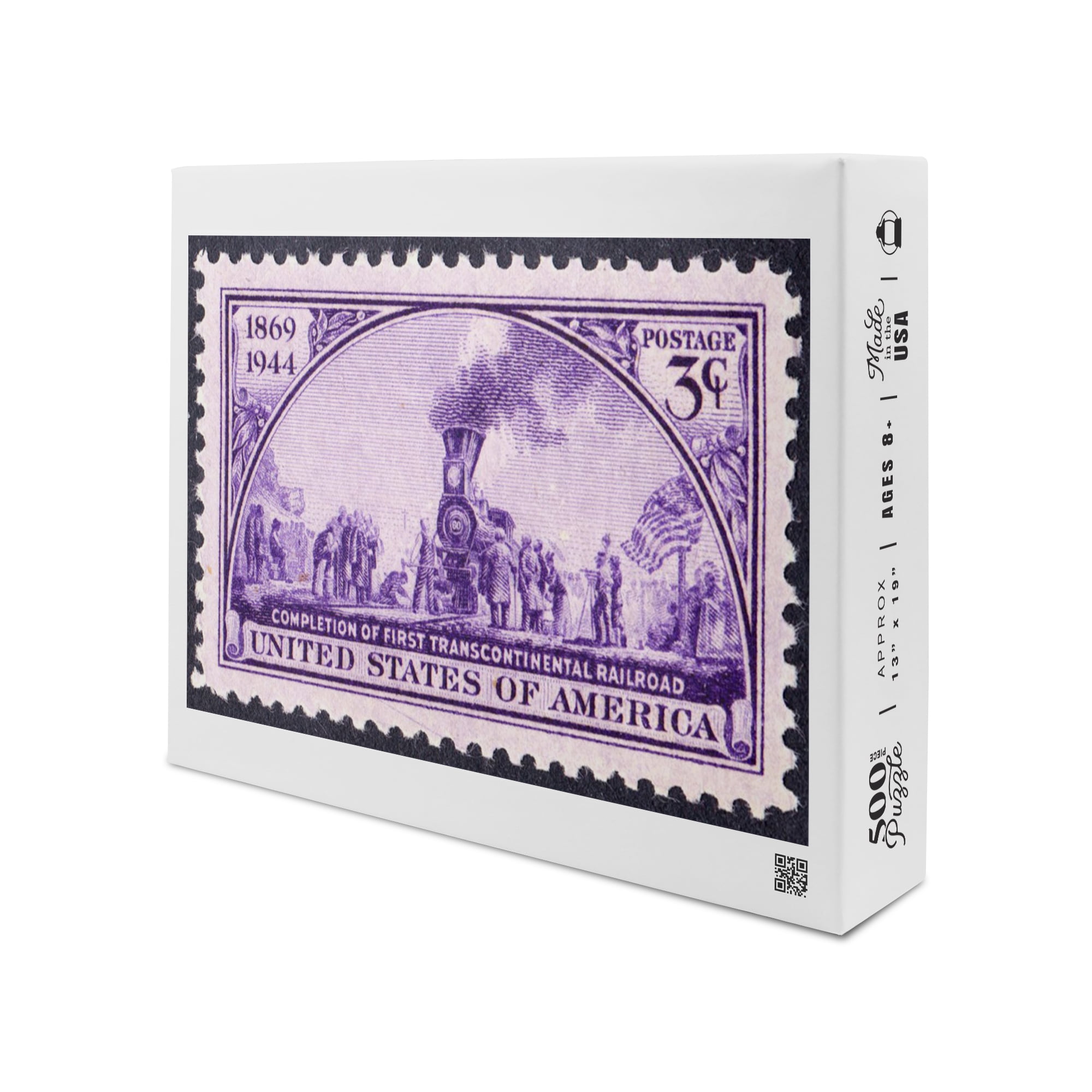 Transcontinental Railroad, Stamp (19x27 inches, Premium 500 Piece ...