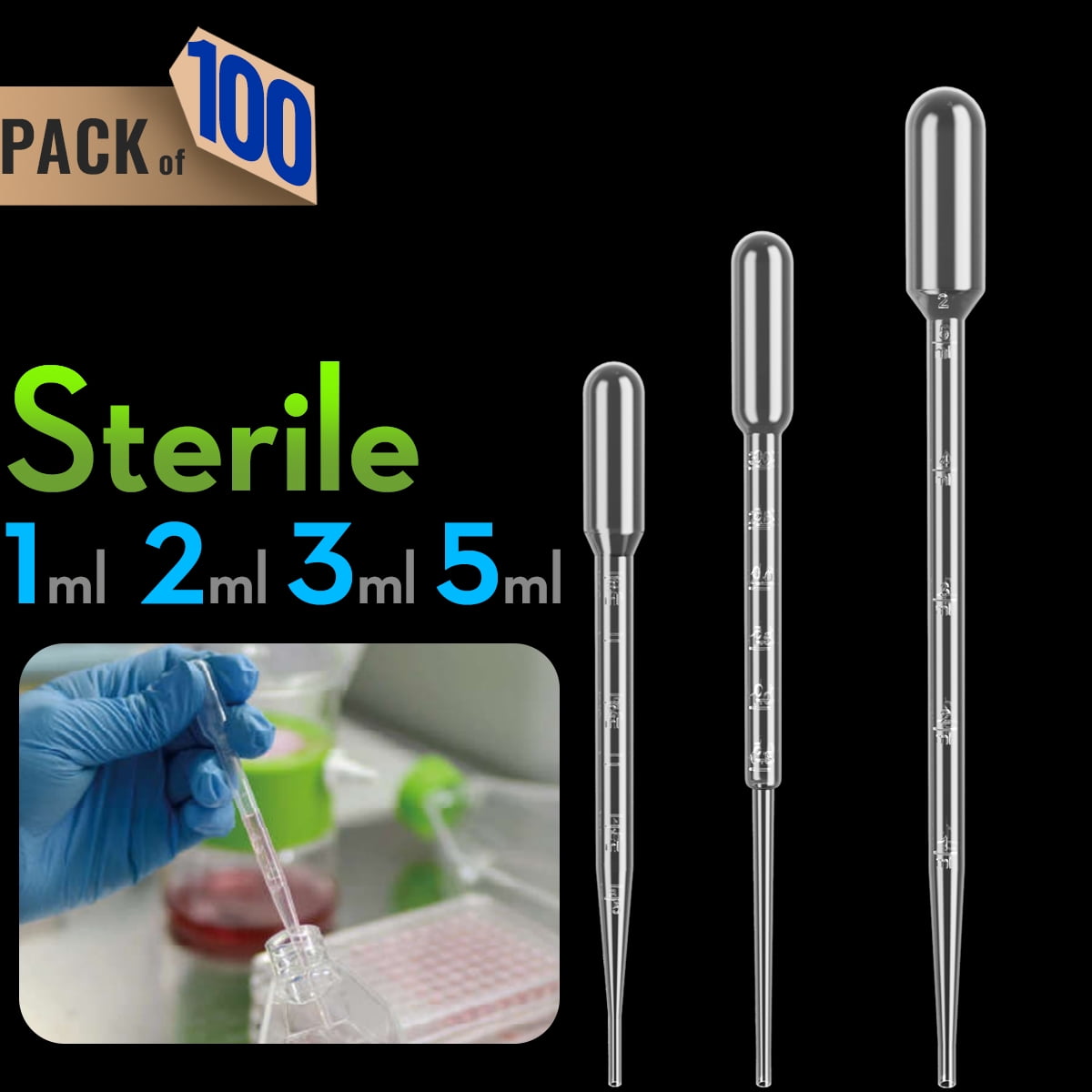 Transfer Calibrated Pipettes,3ml Disposable Plastics Liquid Dropper ...