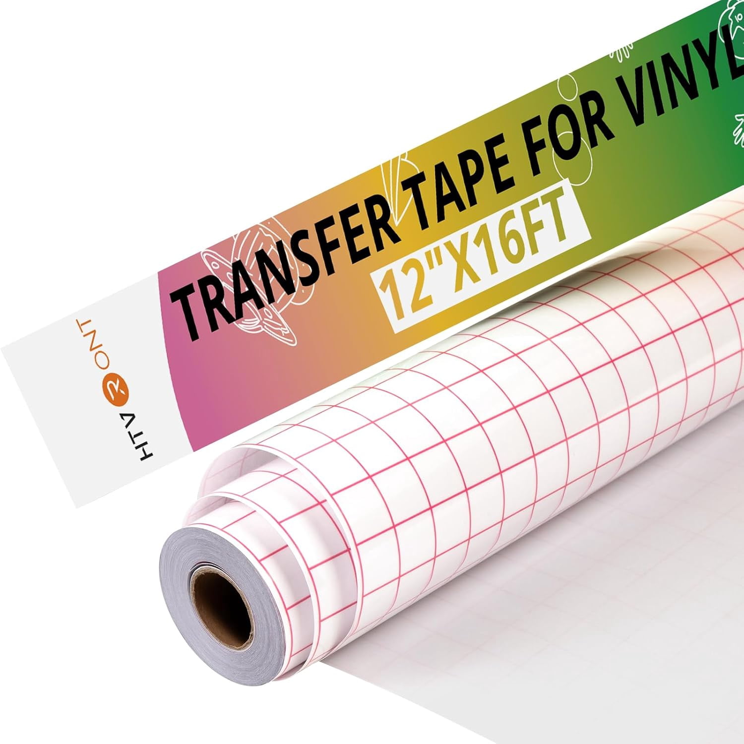 Transfer Tape for Vinyl -12" x 16 FT w/Red Alignment Grid Transfer ...
