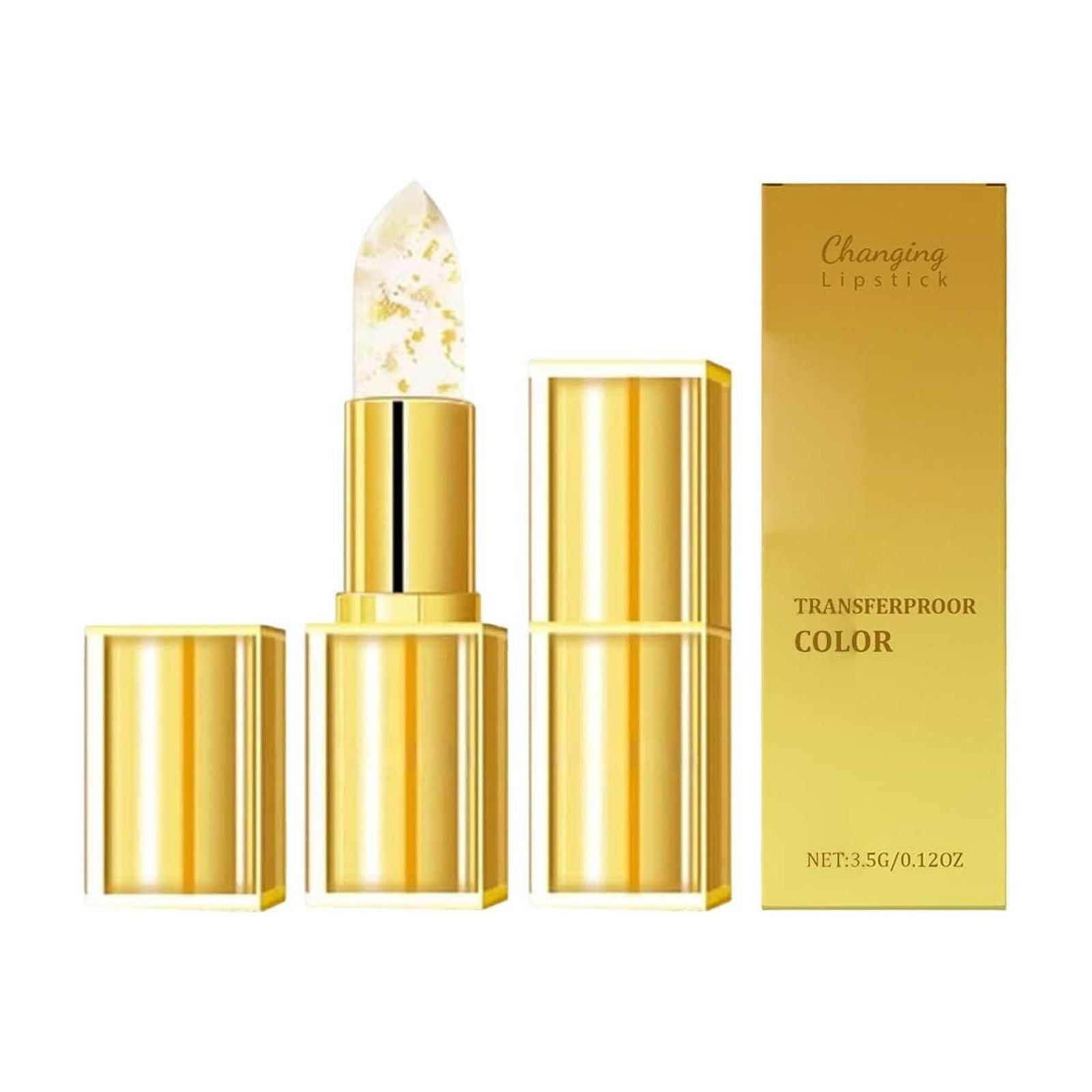 Transferproof Color Changing Lipstick Gold Long Lasting Glossy Shine ...