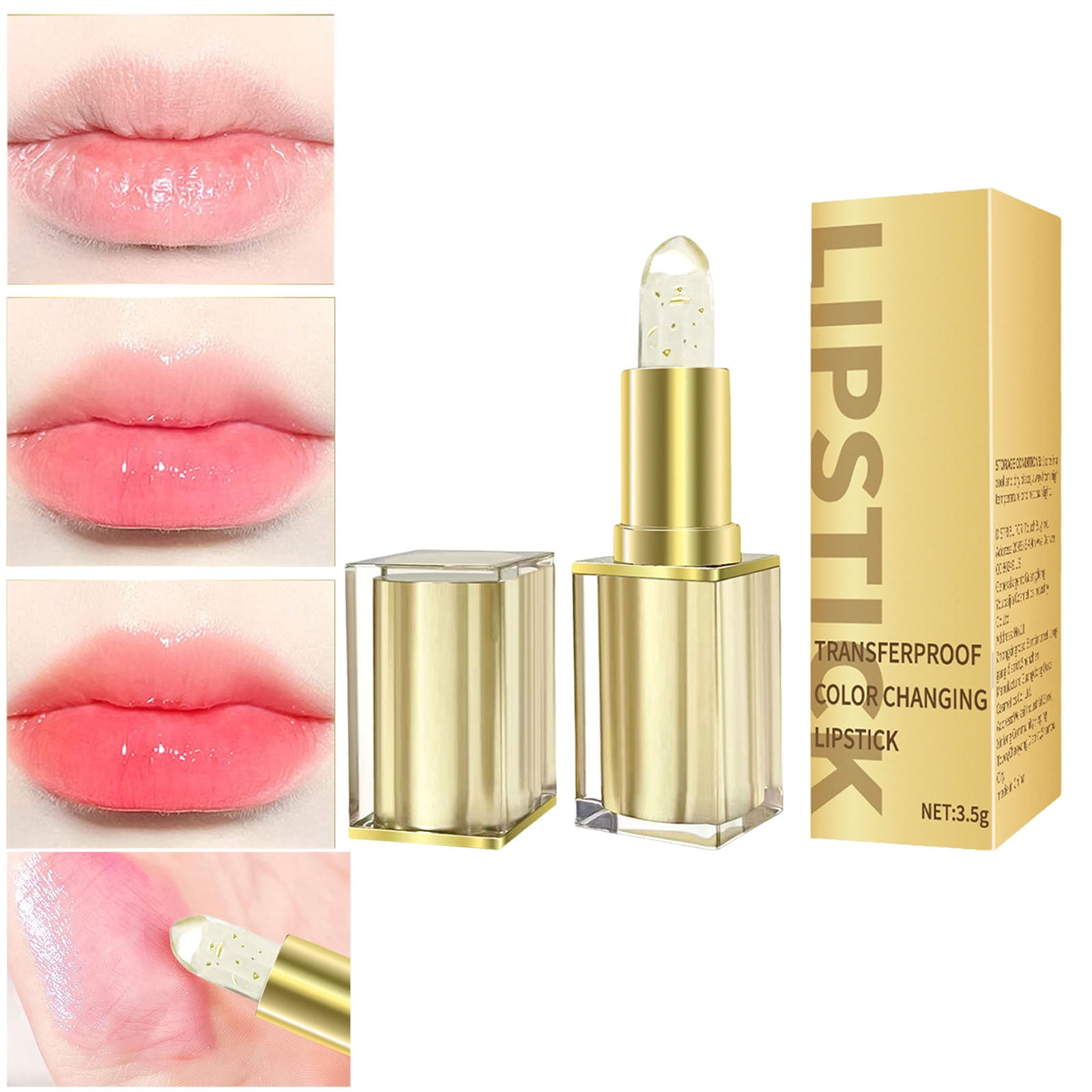 Transferproof Color Changing Lipstick, Gold Foil Moisturizing Glossy ...