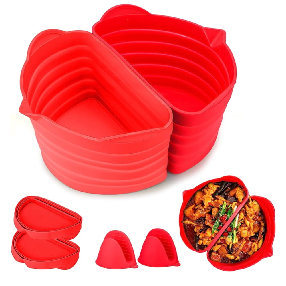 Transform Cooking with Red Eco-Friendly Silicone Slow Cooker Divider ...