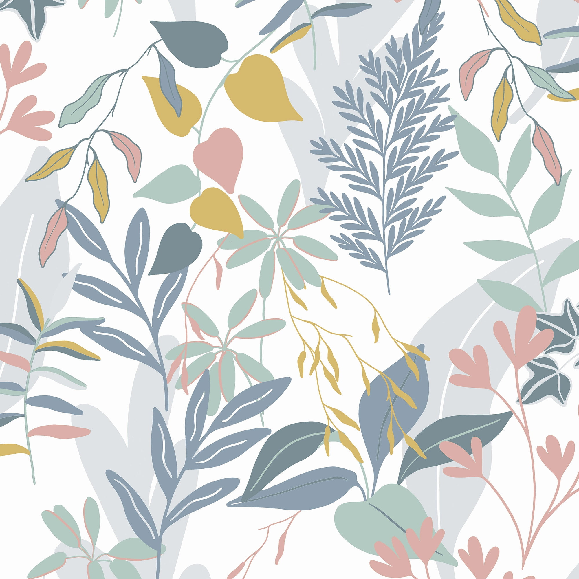 Transform Inky Leaf Indigo Peel and Stick Wallpaper - Walmart.com