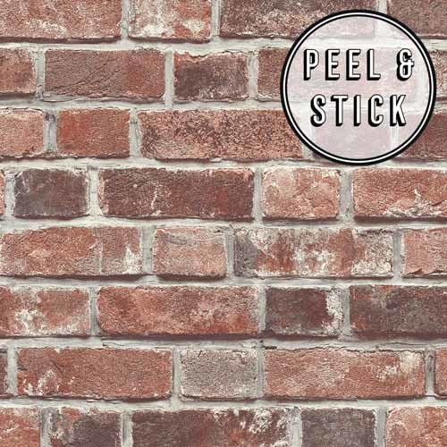Transform Red Brick Peel and Stick Wallpaper - Walmart.com