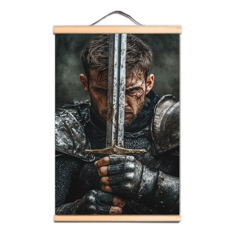 Transform Your Space with this Vintage Solid Wood Scroll Painting and ...