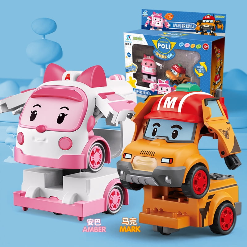 Transform Vehicle Robot Toy Poli Amber Roy Action Figure Transform Bus ...