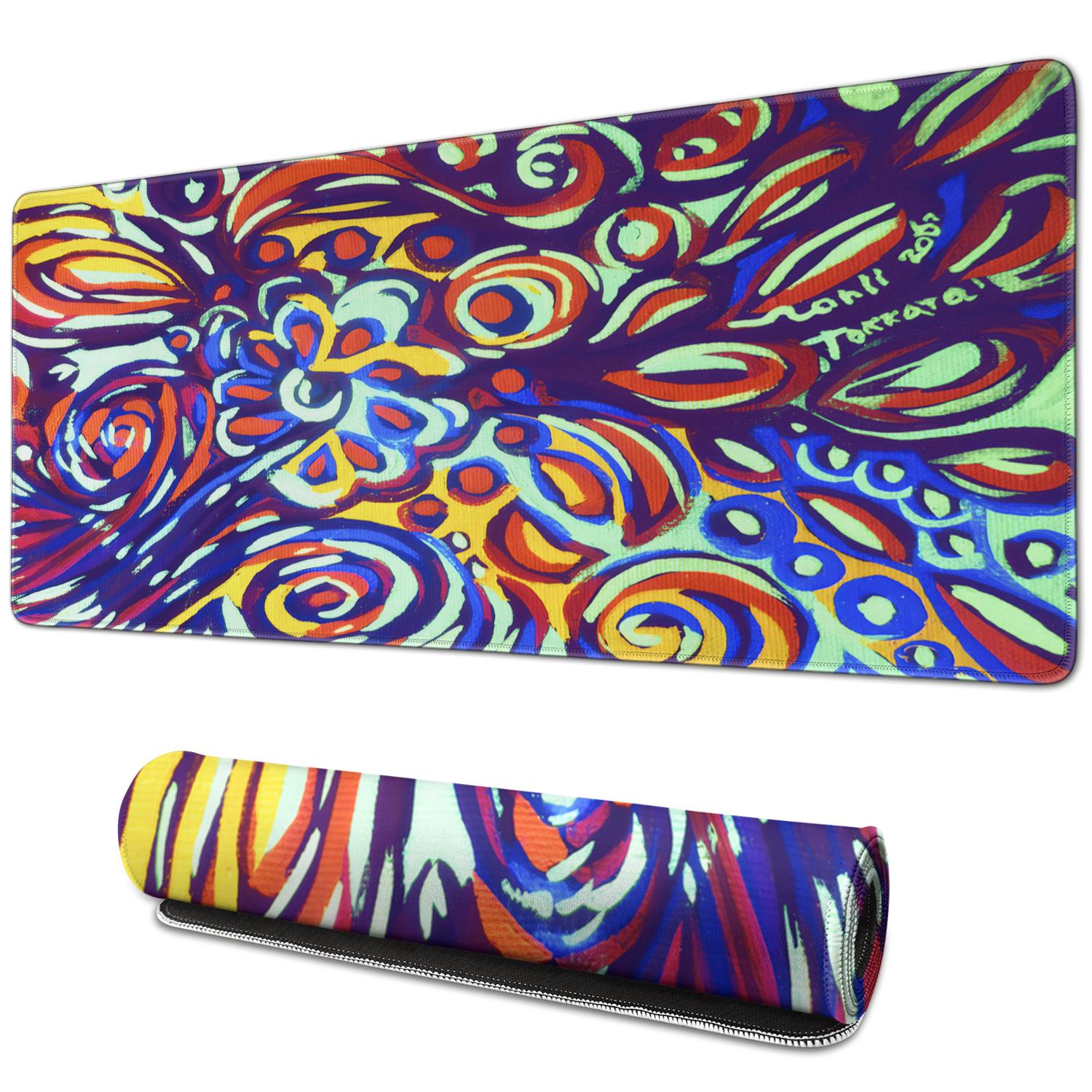 Transform Workspace with Bright Graffiti Desk Mat XXL Extended Gaming ...