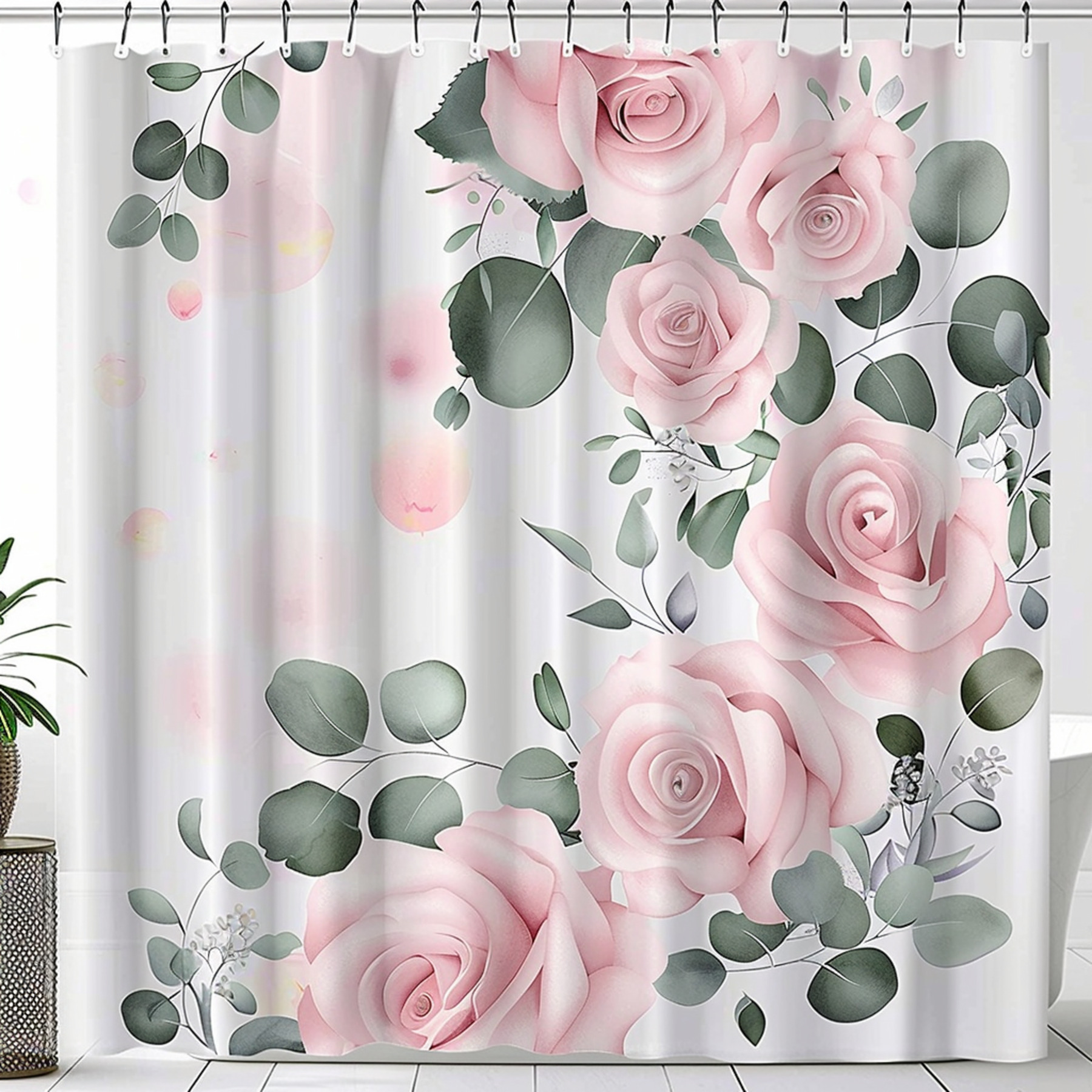 Transform Your Bathroom Oasis with our Elegant Pink Floral Shower ...