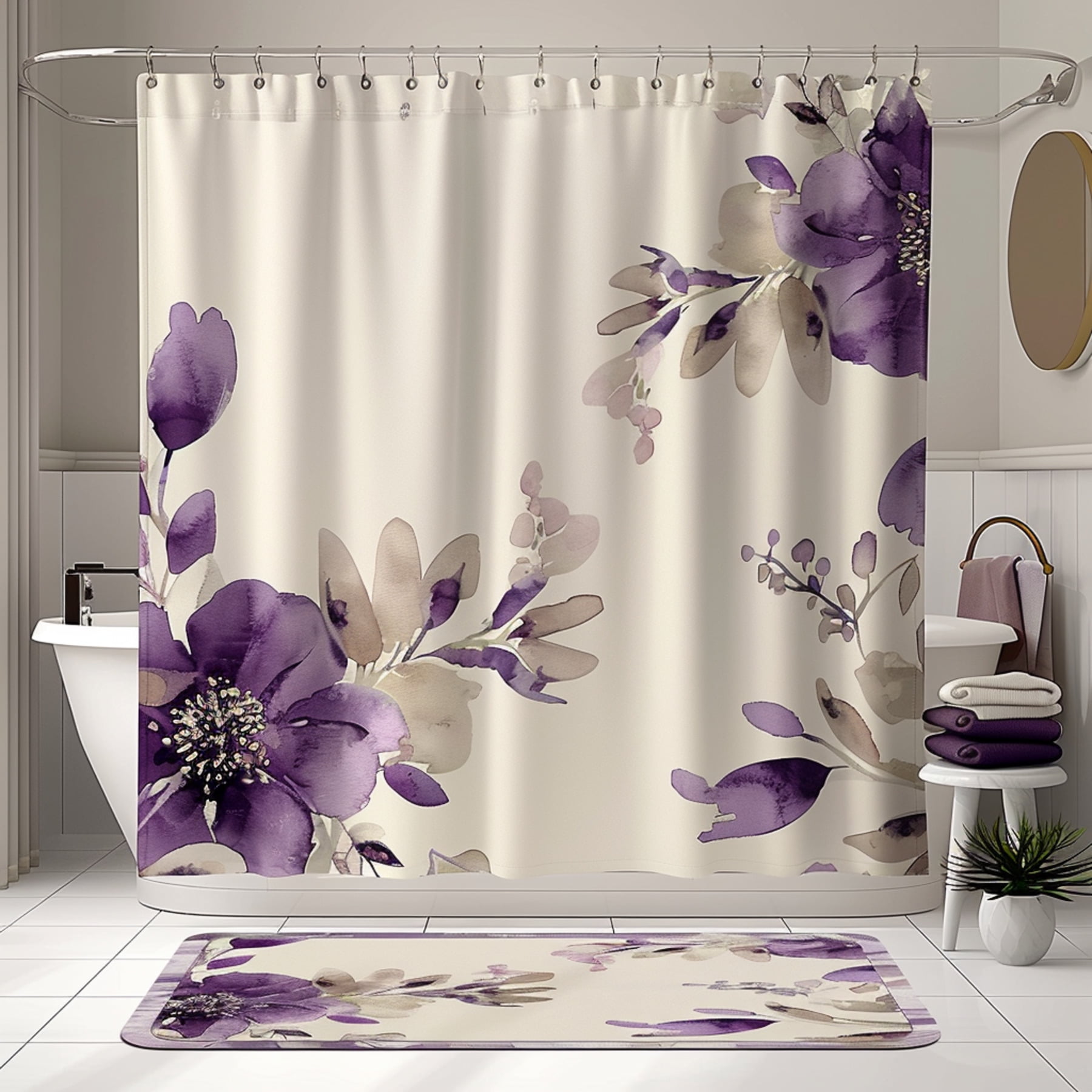 Transform Your Bathroom Into A Boho Oasis With Our Watercolor Floral