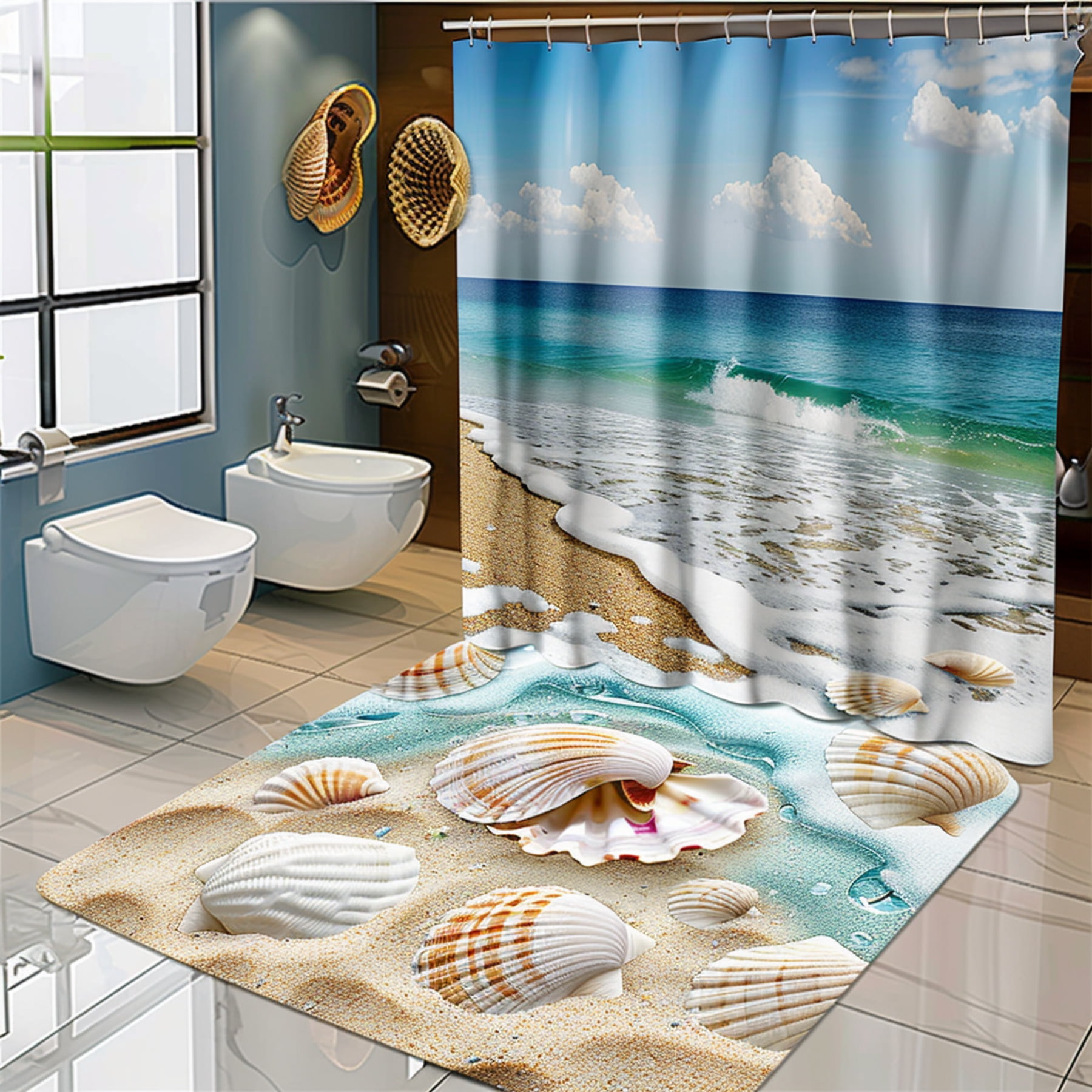 Transform Your Bathroom into a Coastal Oasis with Sea Shells Shower ...