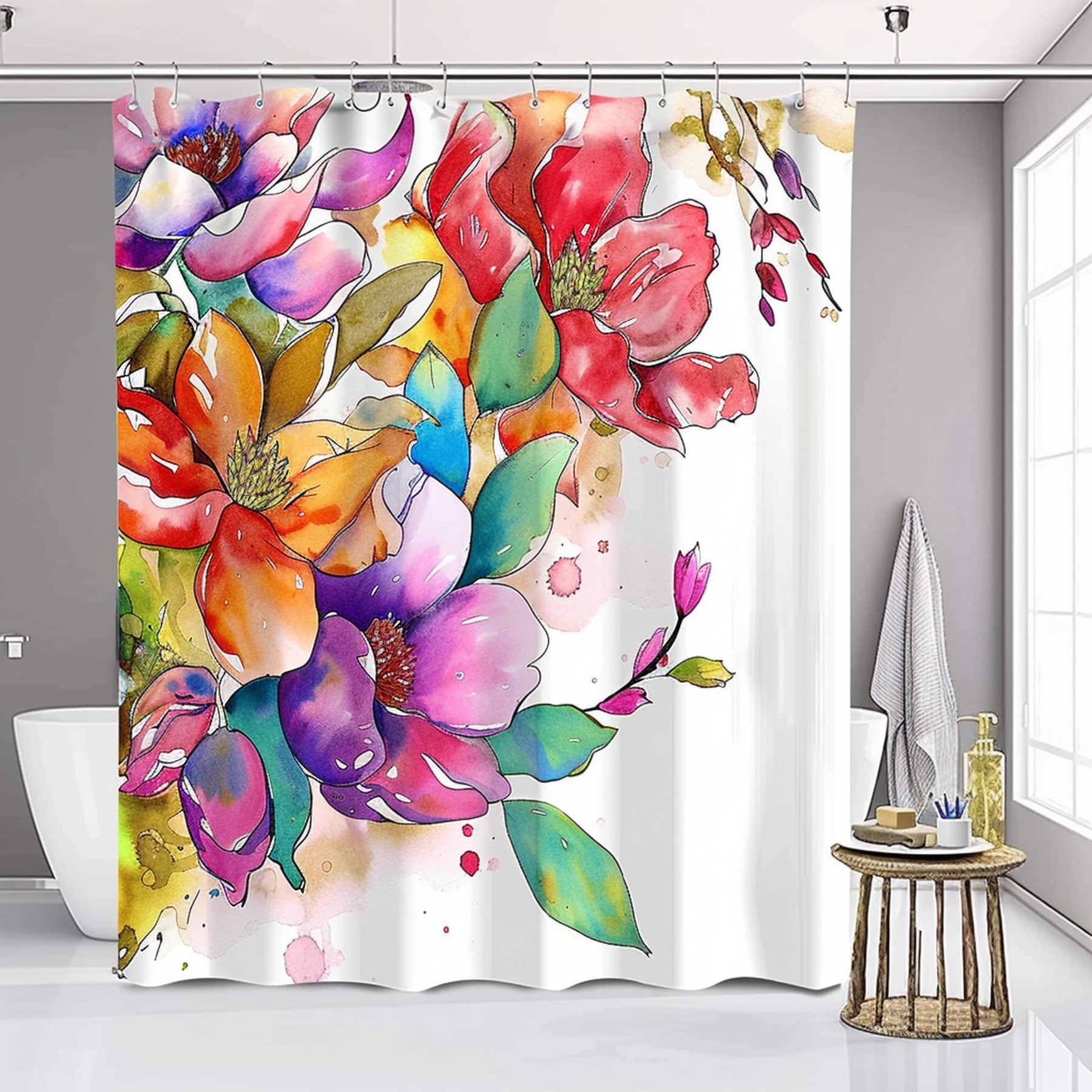 Transform Your Bathroom Into A Floral Oasis With Our Watercolor Flower