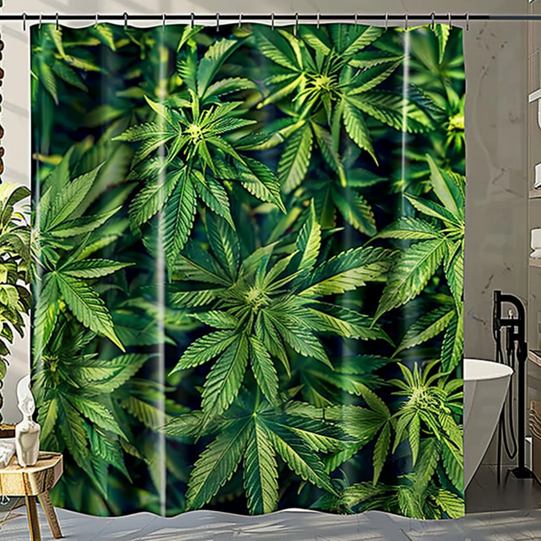 Transform Your Bathroom Into A Lush Oasis With Our Cannabis Leaves