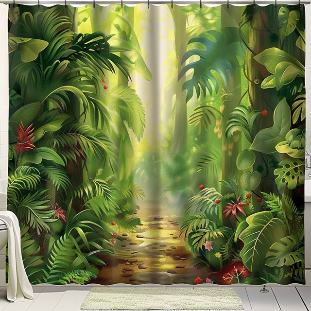 Transform Your Bathroom into a Lush Tropical Oasis with Our Exotic Shower Curtains Bring the ...