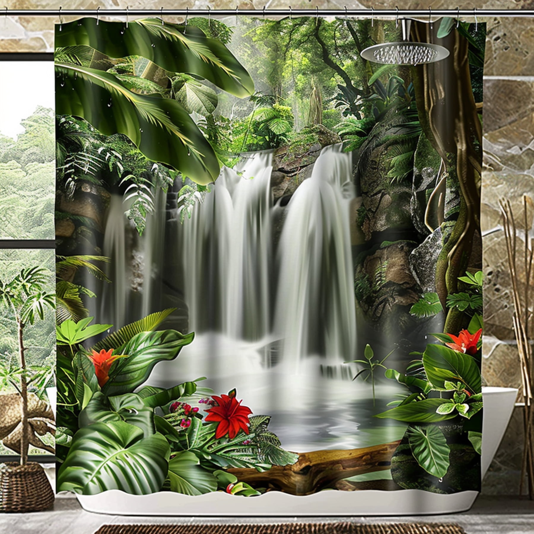 Transform Your Bathroom Into A Lush Tropical Oasis With Our Exotic