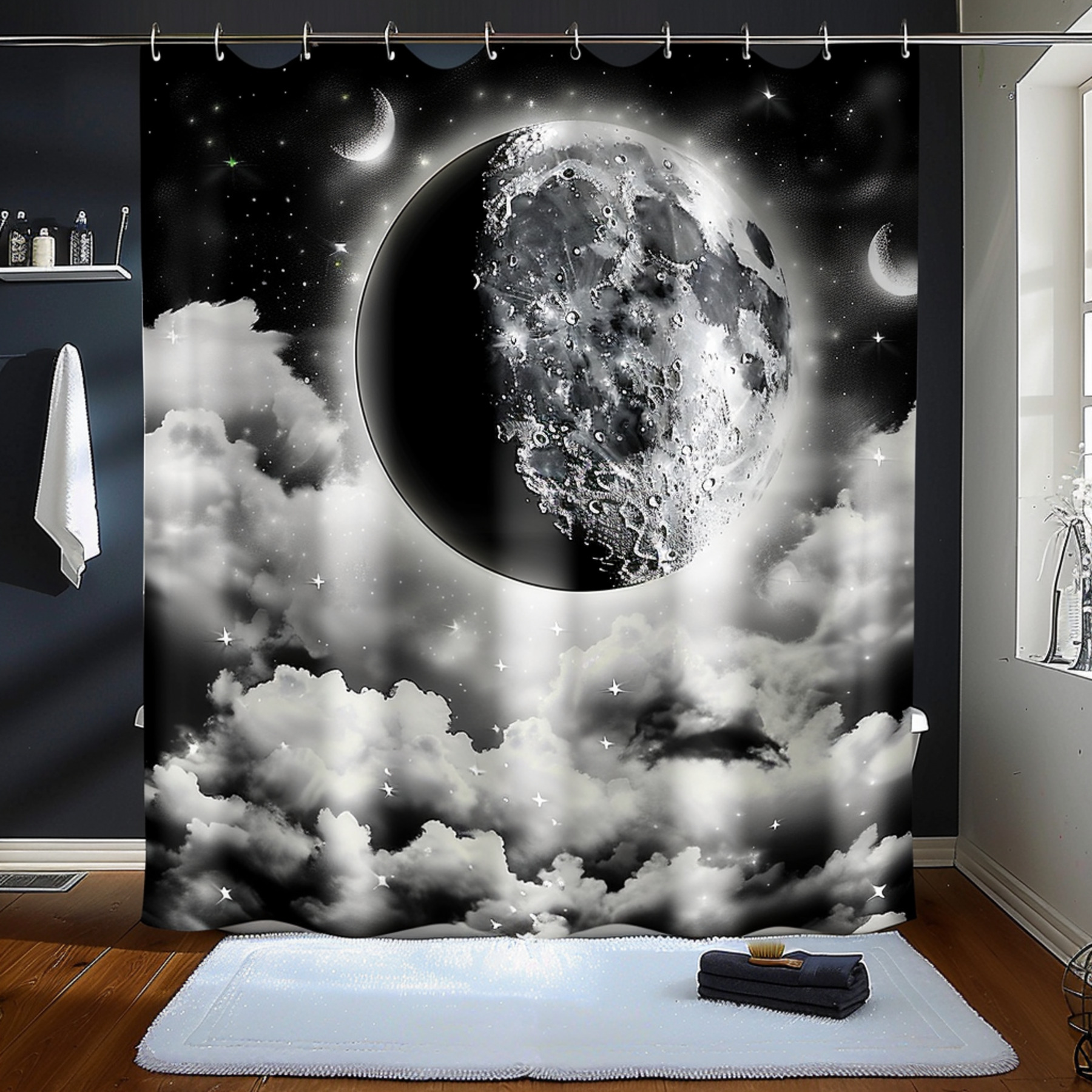 Transform Your Bathroom into a Oasis with Our Moonlit Sky Shower ...