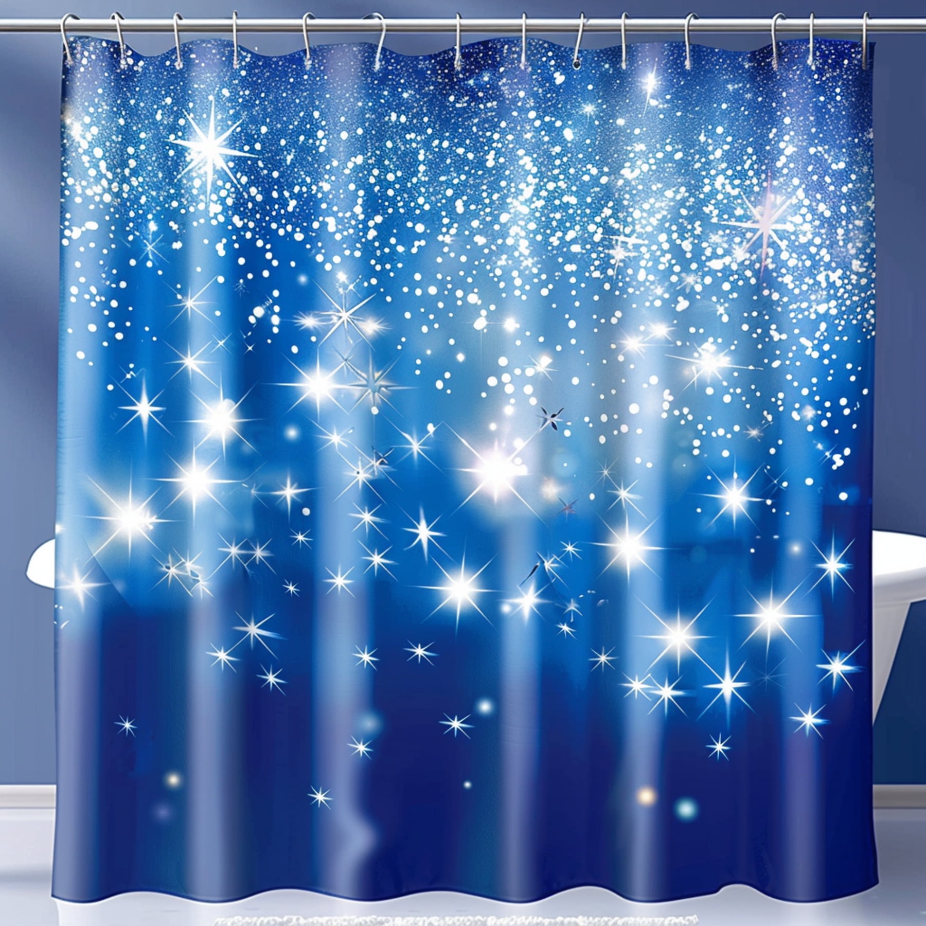 Transform Your Bathroom into a Oasis with our Blue Glitter Stars Shower ...