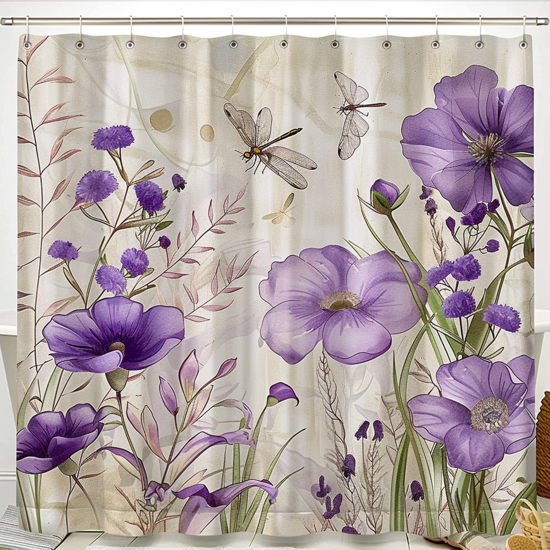 Transform Your Bathroom Into A Serene Oasis With Our Purple Flower And