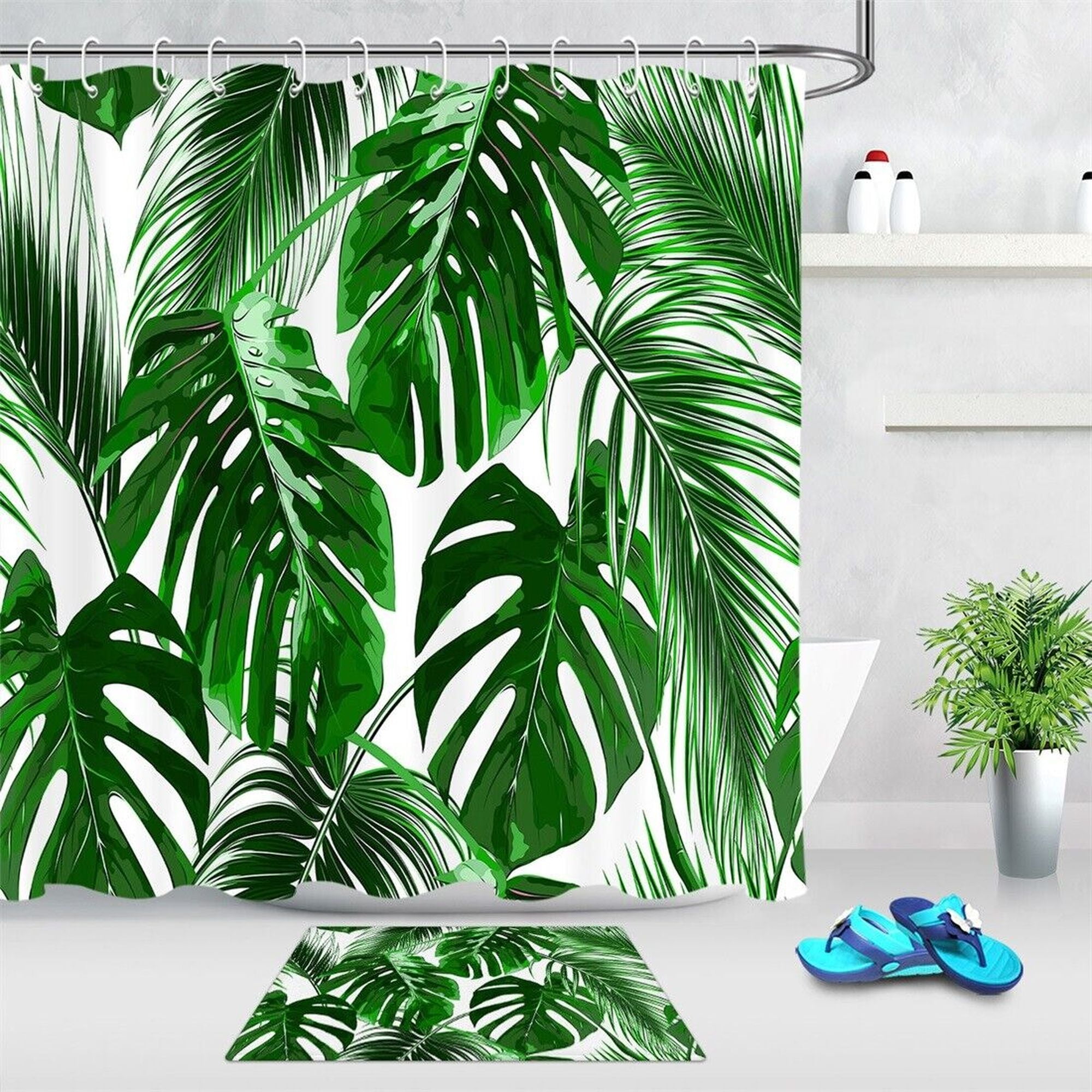 Transform Your Bathroom Into A Tropical Oasis With The Exotic Palm Leaf