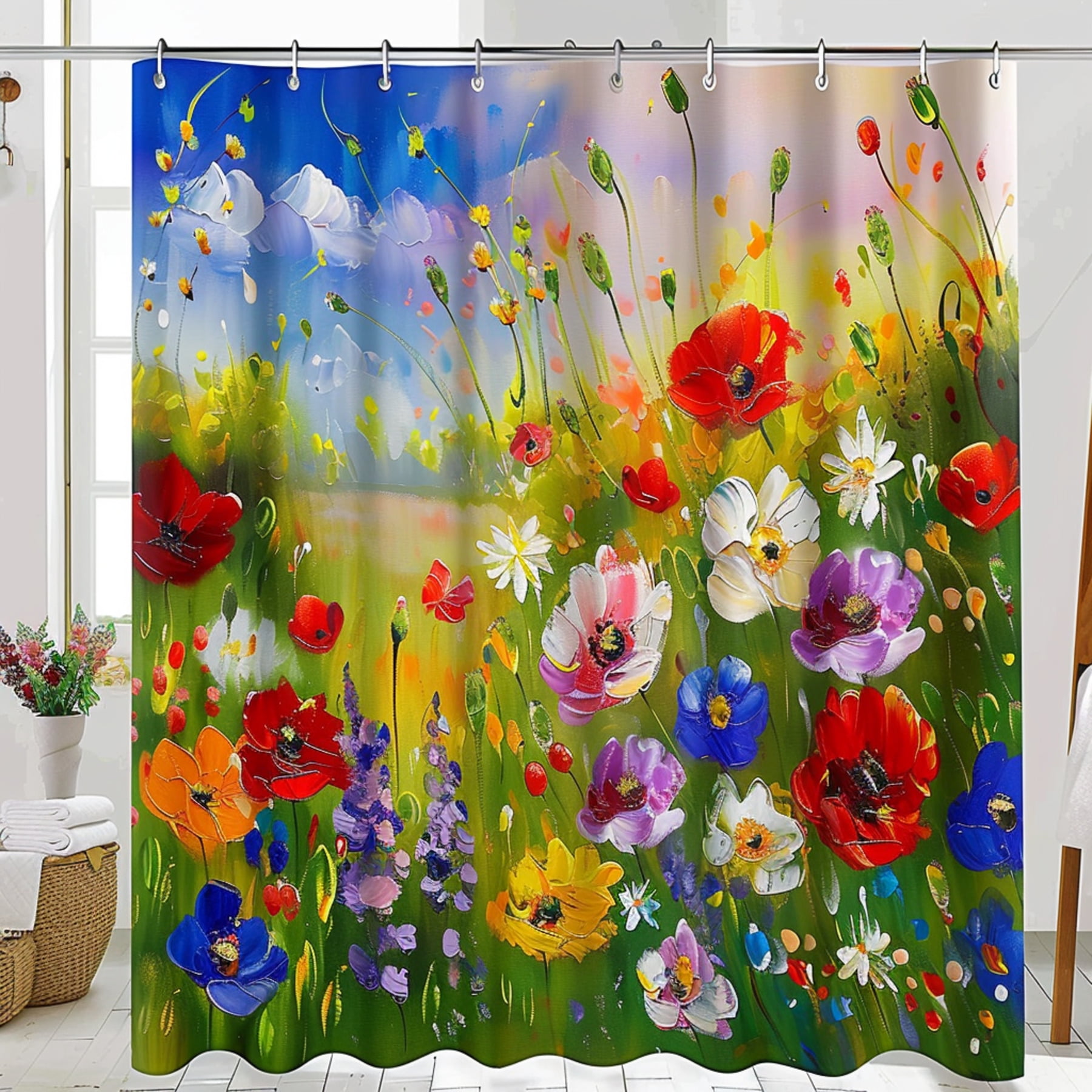 Transform Your Bathroom Into A Vibrant Oasis With Our Poppy And Daisy