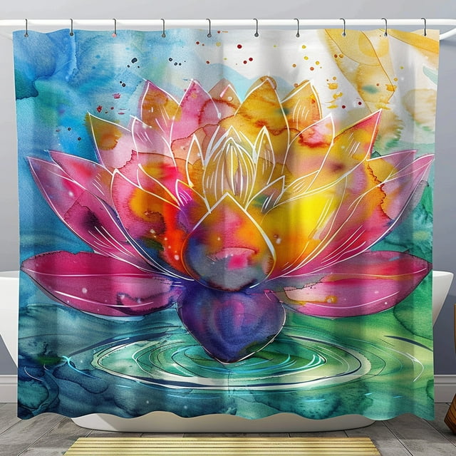 Transform Your Bathroom Into A Zen Oasis With A Unique Watercolor Lotus