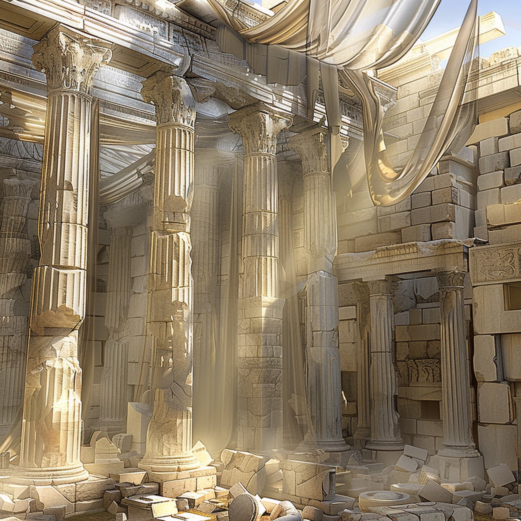 Transform Your Bathroom into an Ancient Greek Temple Shower Curtain ...