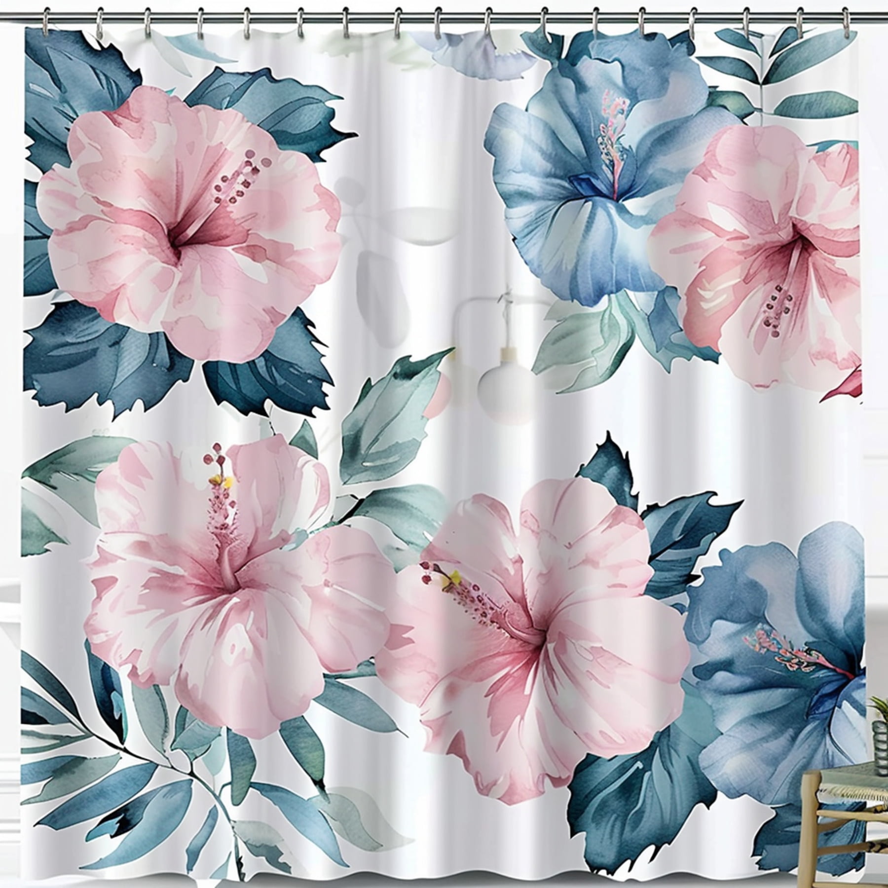 Transform Your Bathroom With Boho Chic Floral Shower Curtain Pastel