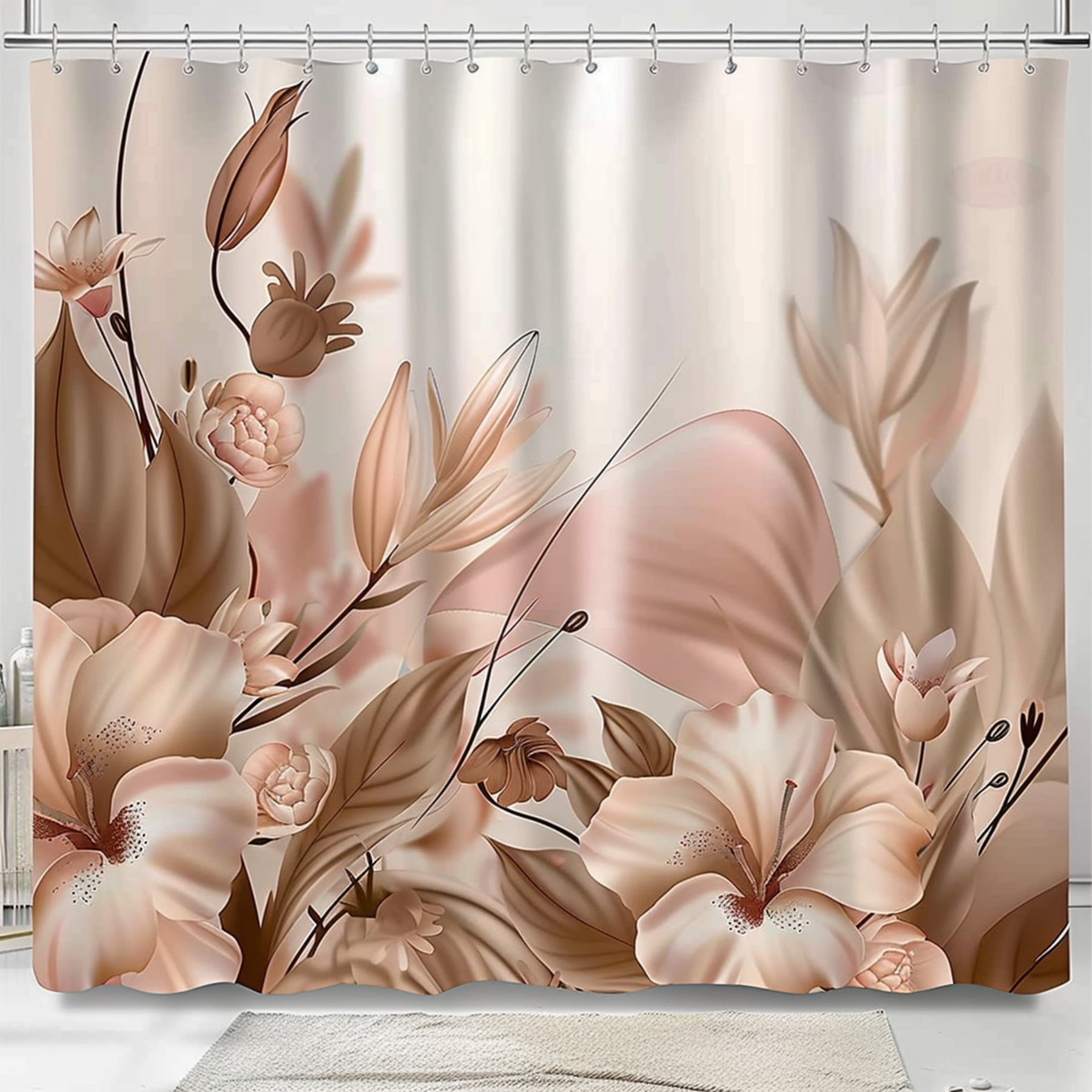 Transform Your Bathroom With Boho Chic Floral Shower Curtain Set In