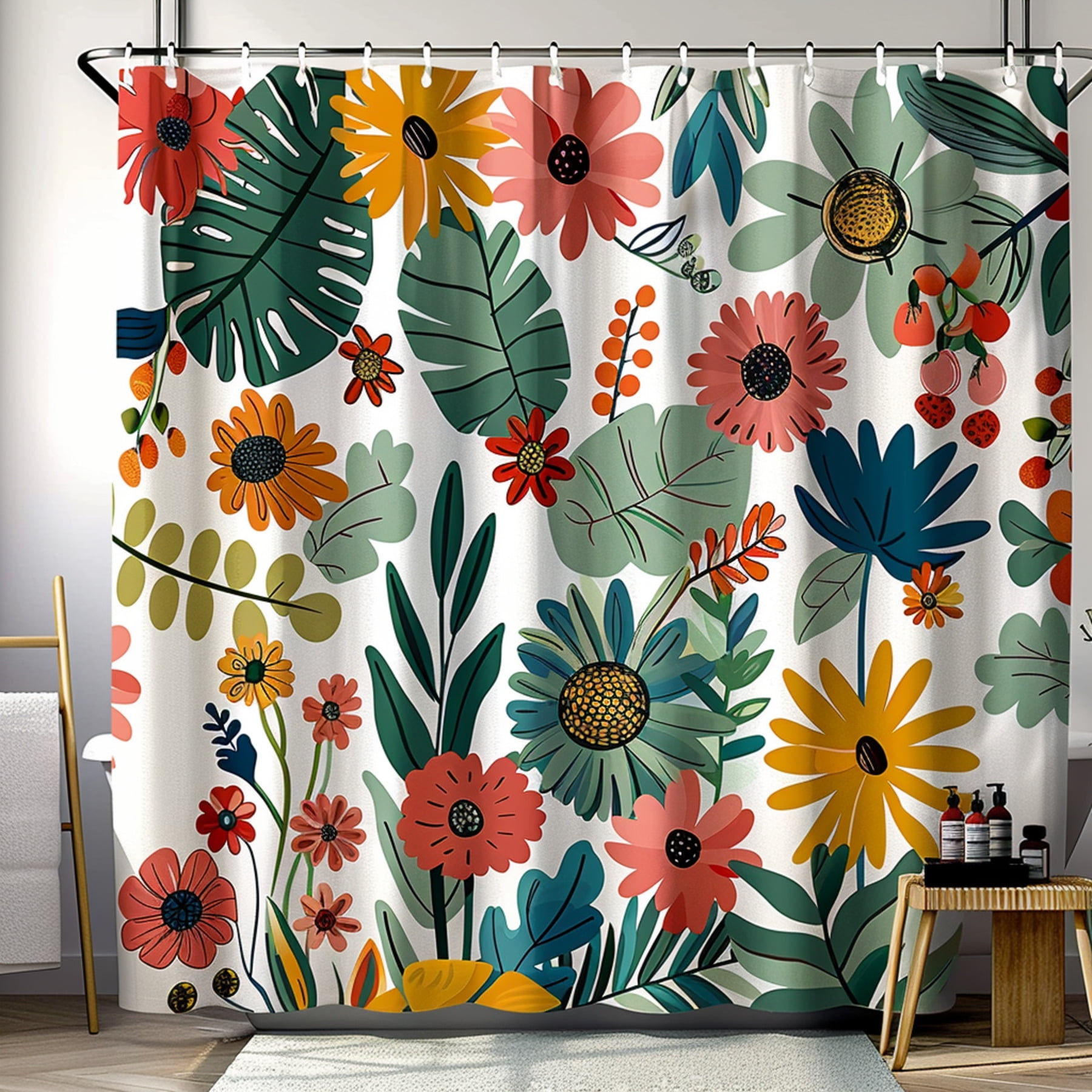Transform Your Bathroom With Boho Chic Floral Shower Curtains Add A Pop