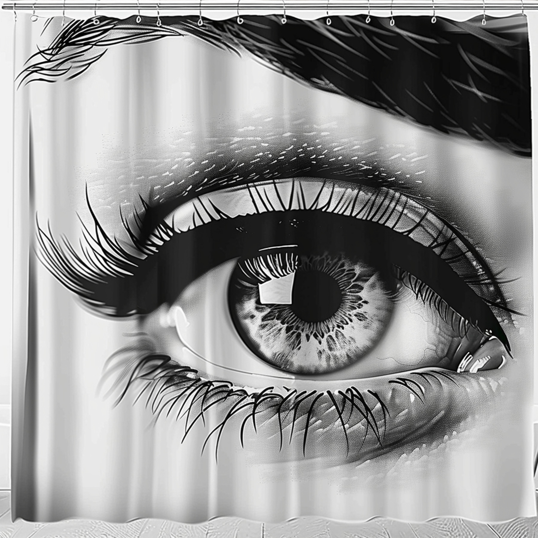 Transform Your Bathroom with Hyper Realistic Eye Design Shower Curtain ...