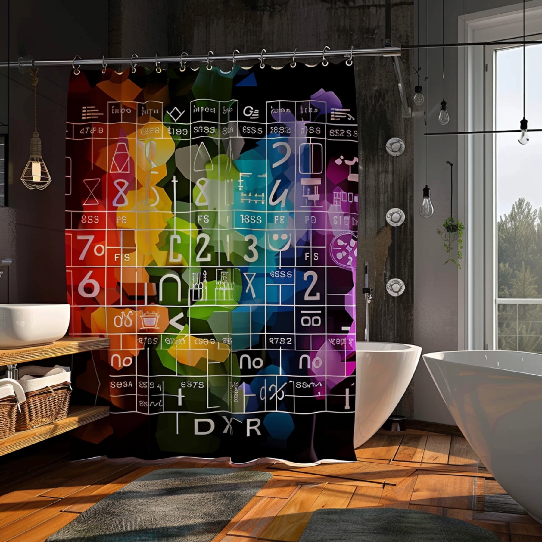 Transform Your Bathroom with MathInspired Shower Curtains Add a Splash ...