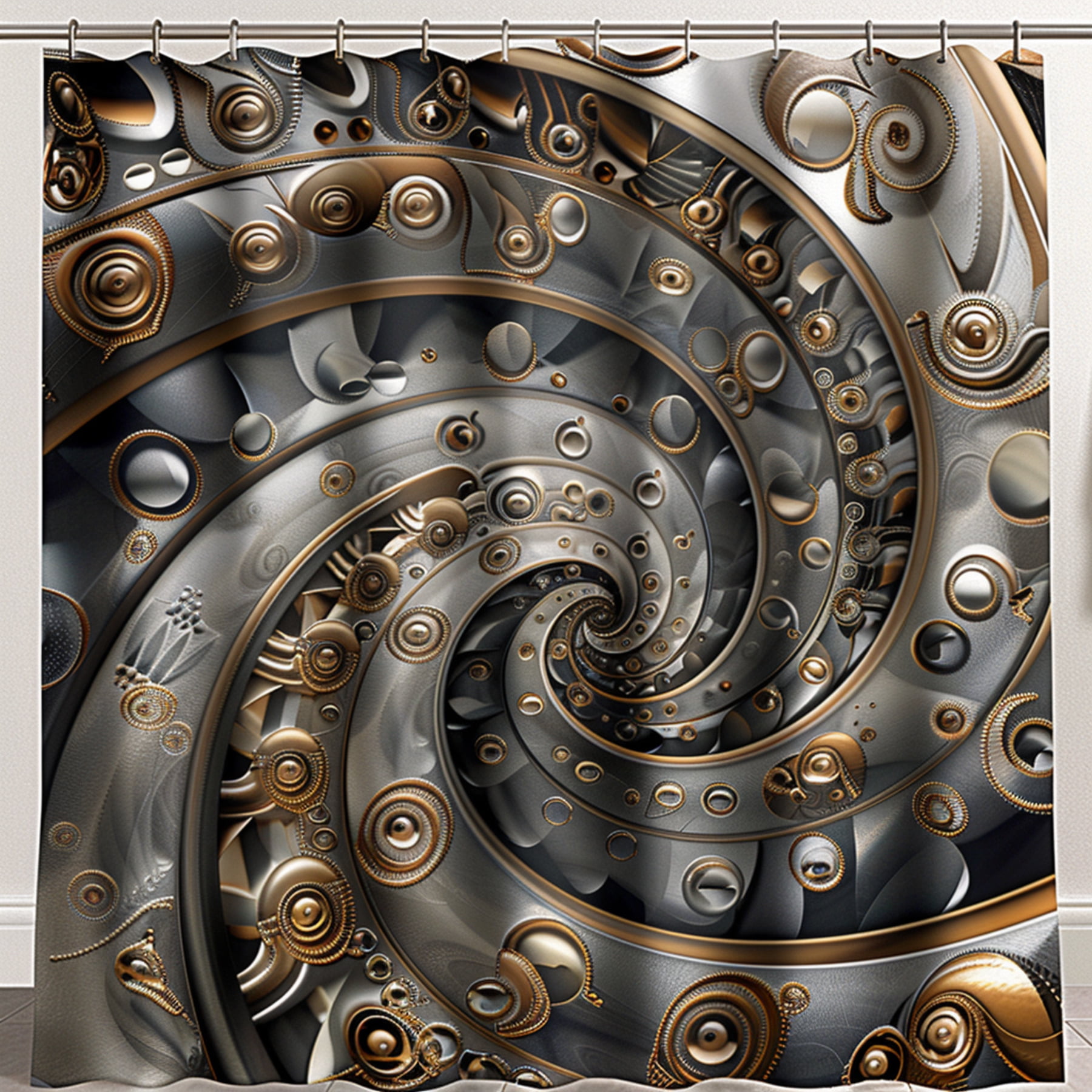 Transform Your Bathroom with Steampunk Style: Fractal Spiral & Metallic ...