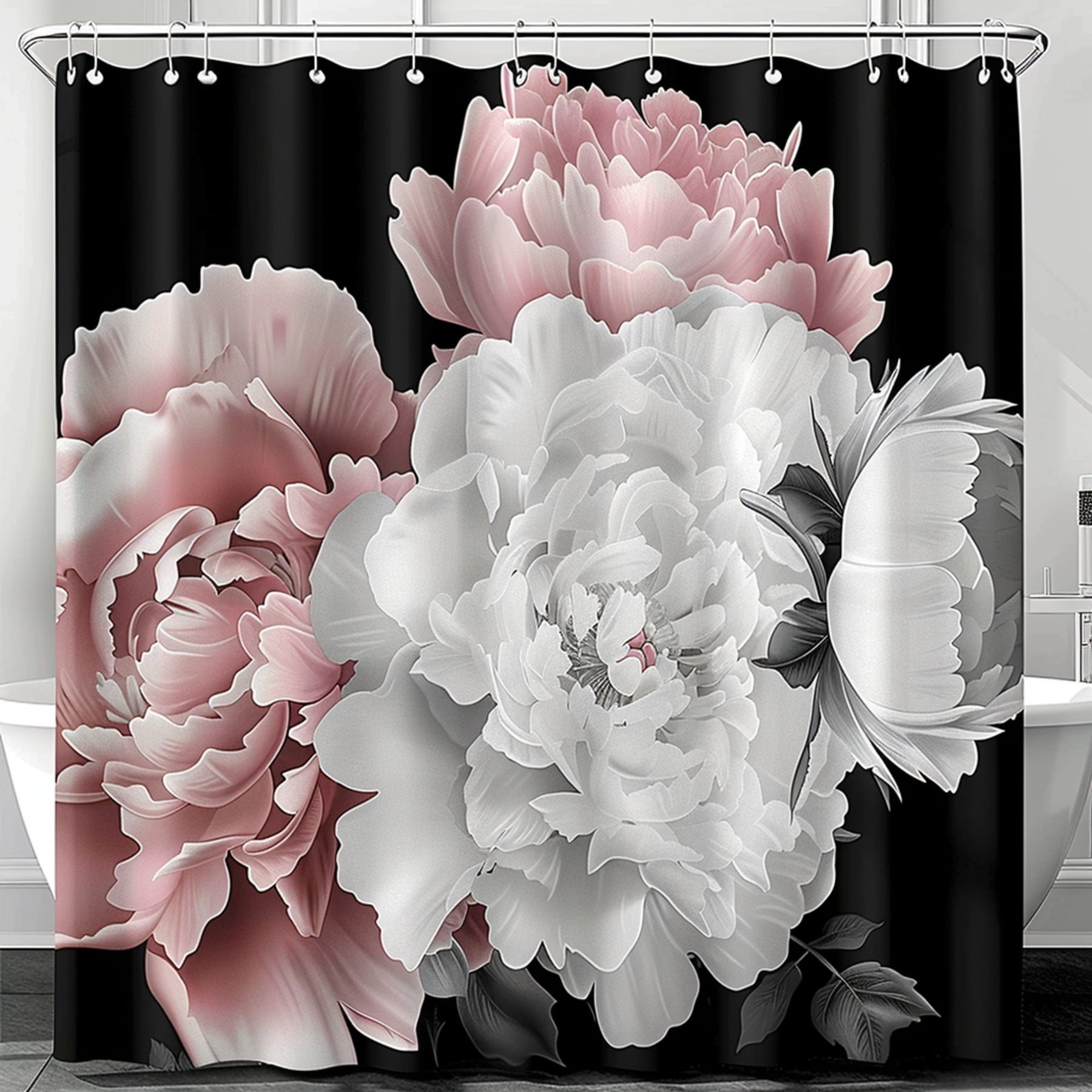 Transform Your Bathroom with Stunning Floral Designs: Black & White ...