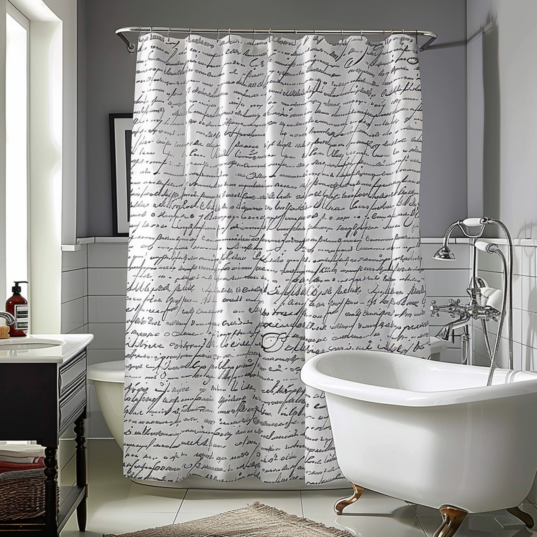 Transform Your Bathroom with Vintage Elegance: Handwritten Script ...