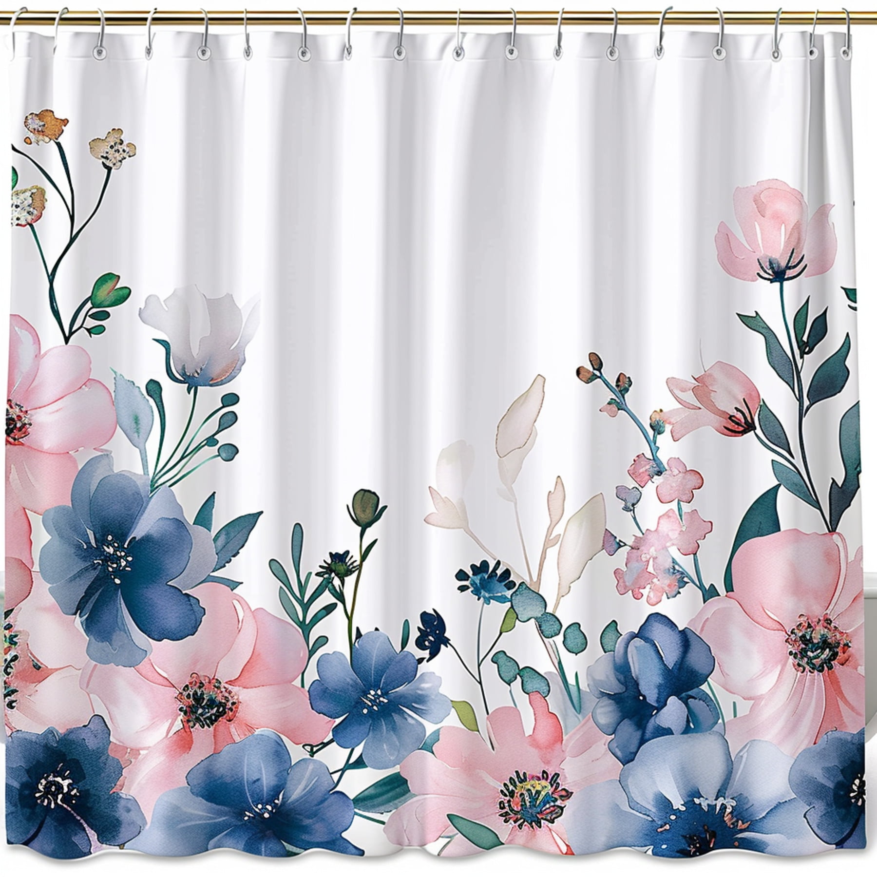 Transform Your Bathroom With Watercolor Floral Shower Curtain Botanical